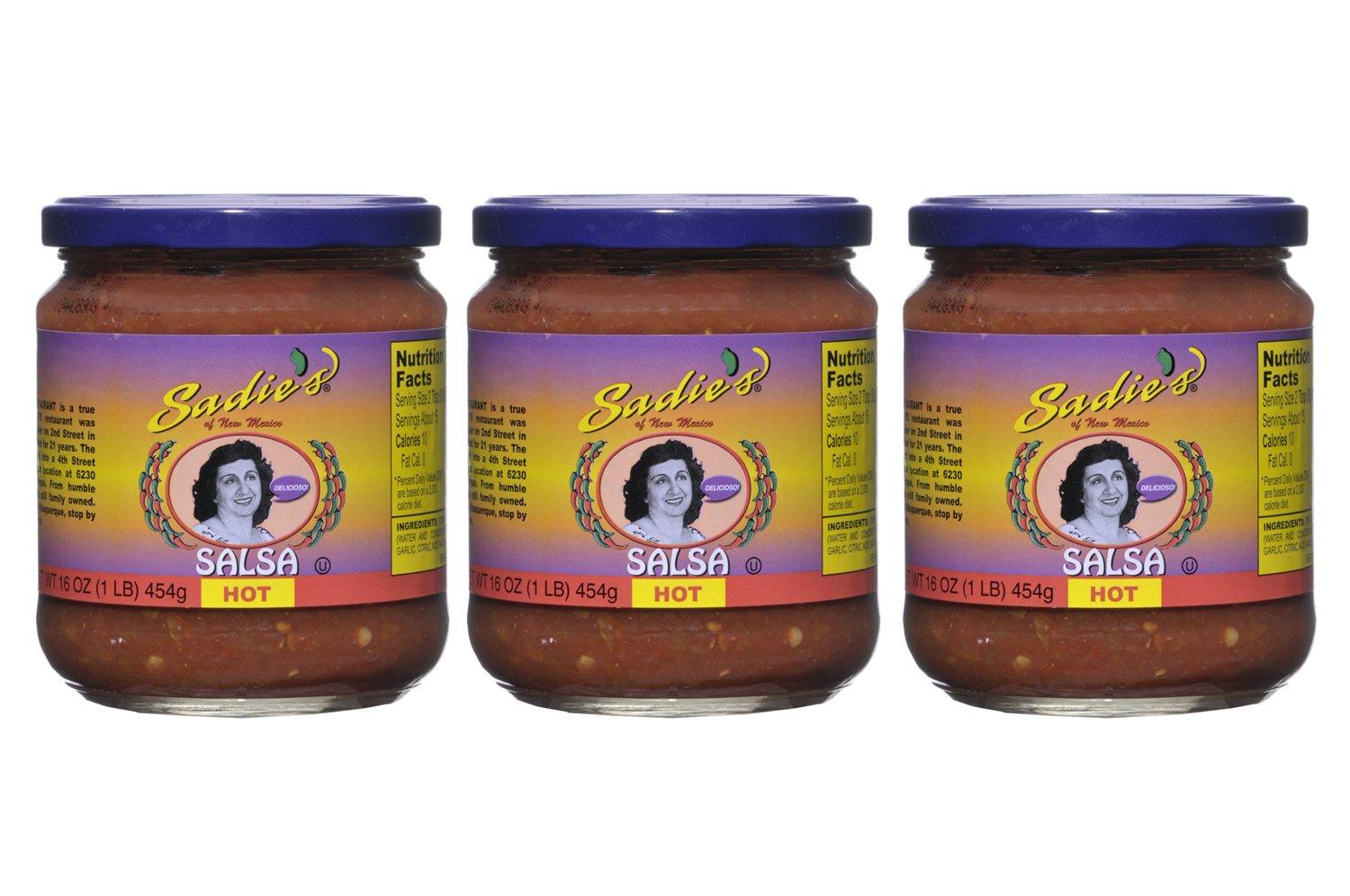 Sadie's of New Mexico Hot Salsa 16 Oz - Pack of 3 | Authentic ...
