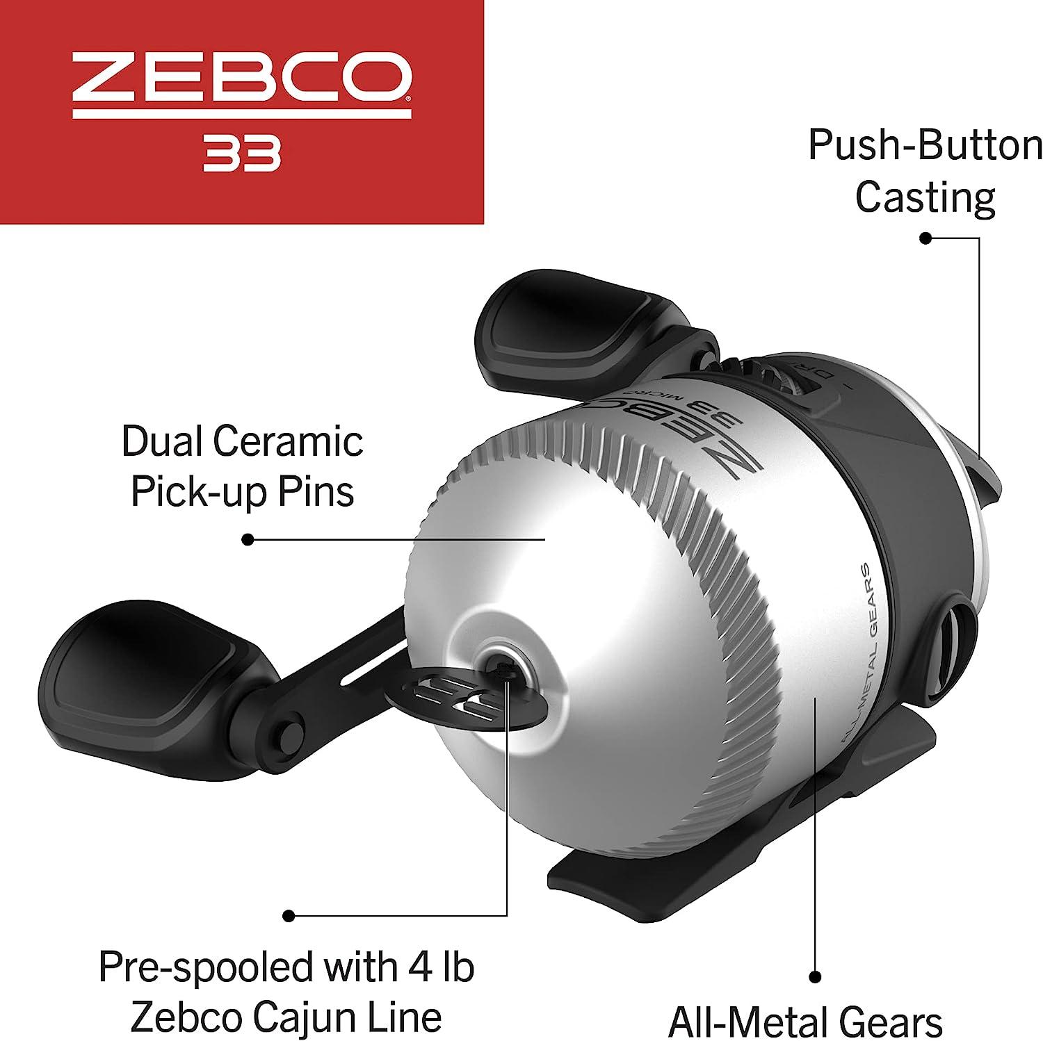 Zebco 33 Micro Spincast Fishing Reel - Size 10, Right/Left-Hand ...