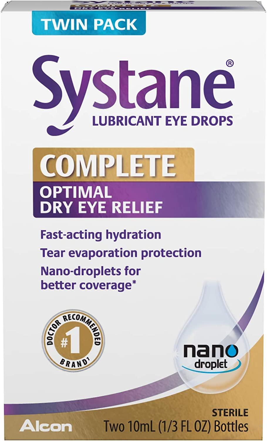Systane Complete Lubricant Eye Drops 0.34 fl oz - 2 Count (Pack of 1 ...