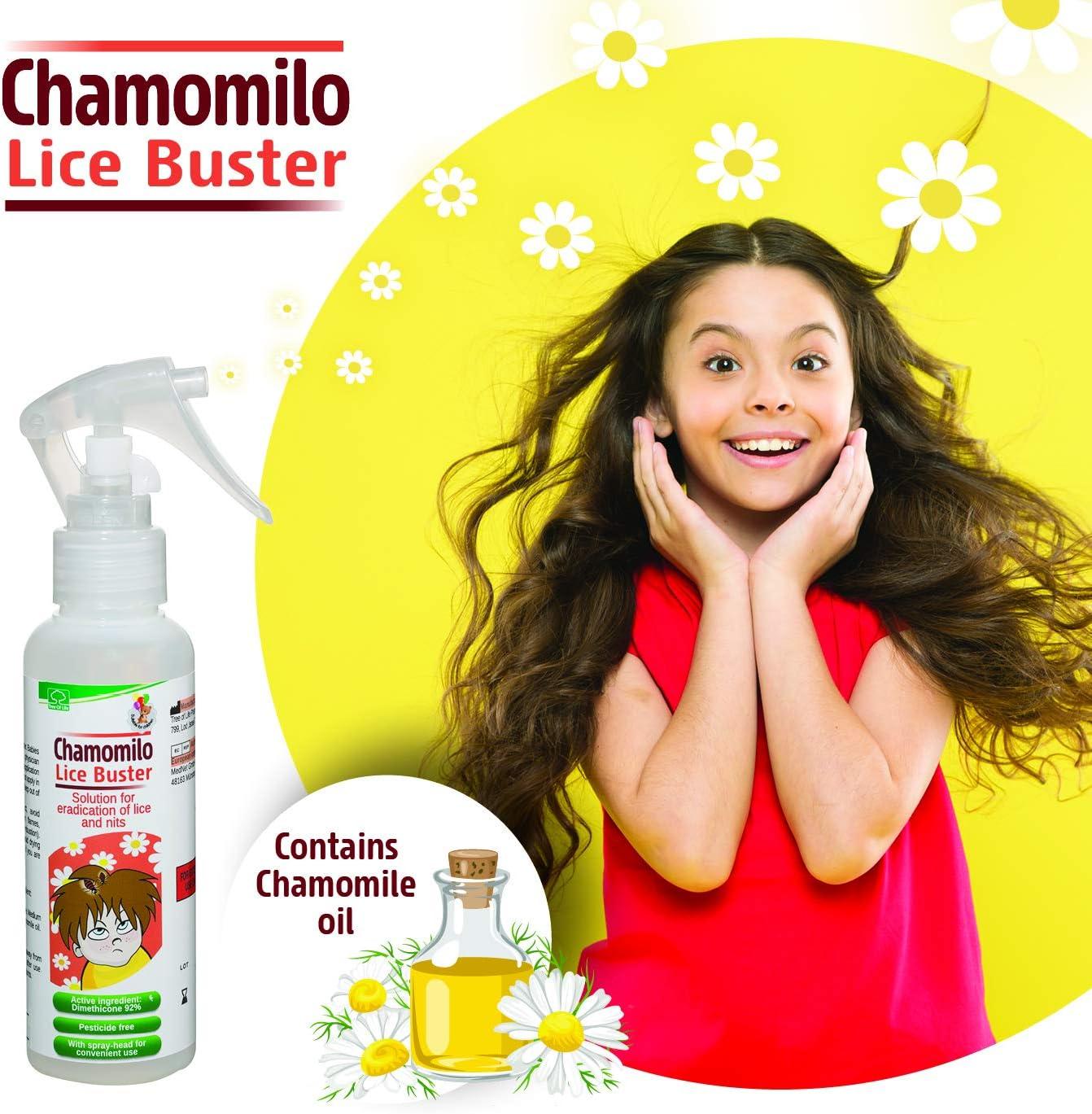 Chamomilo Lice Buster Spray - Effective Head Lice and Nits Treatment ...