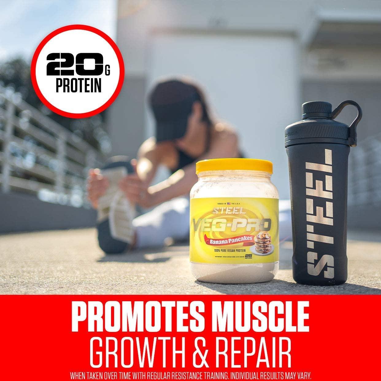 Steel Supplements Veg-PRO Vegan Protein Powder Banana Pancakes - 25 ...