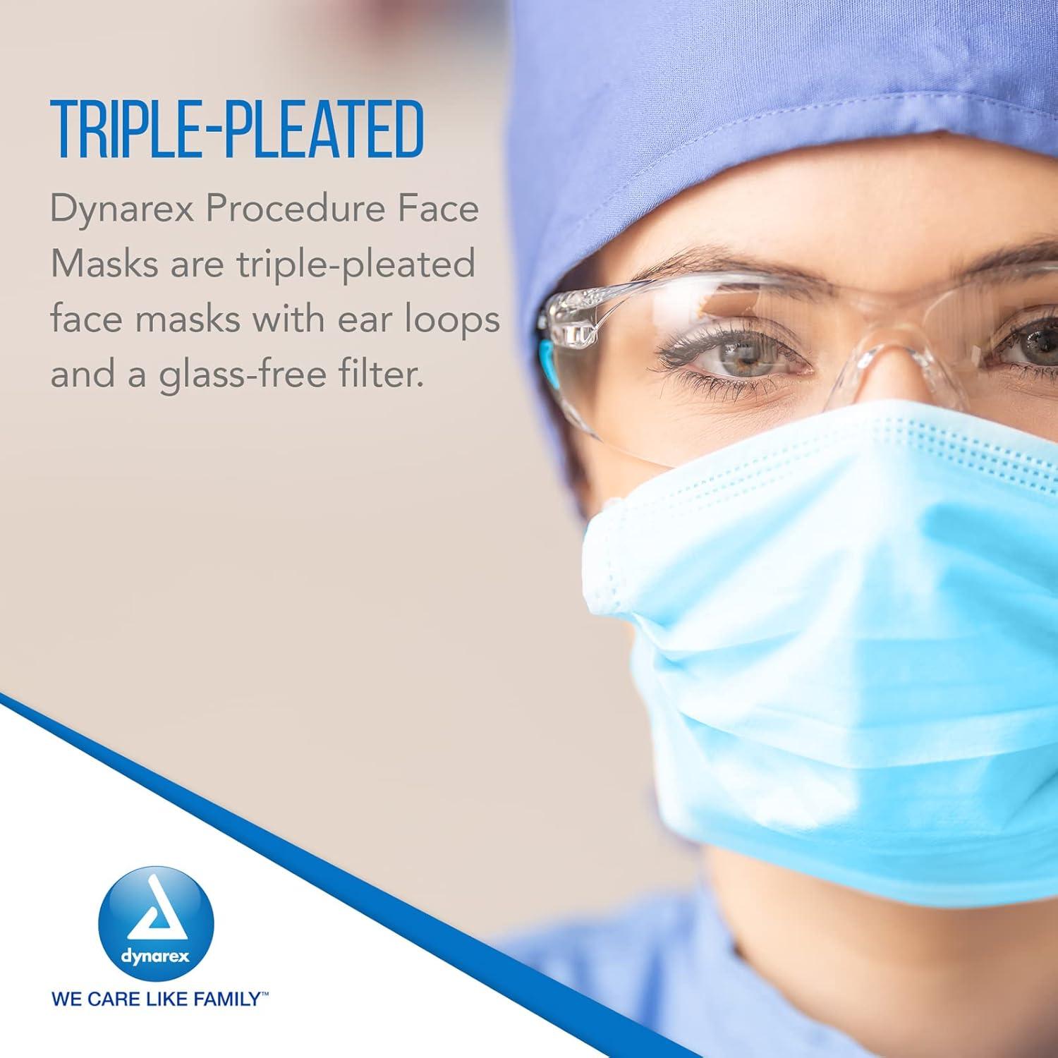 Buy Dynarex Procedure Masks - Disposable Triple-Pleated Face Masks with ...