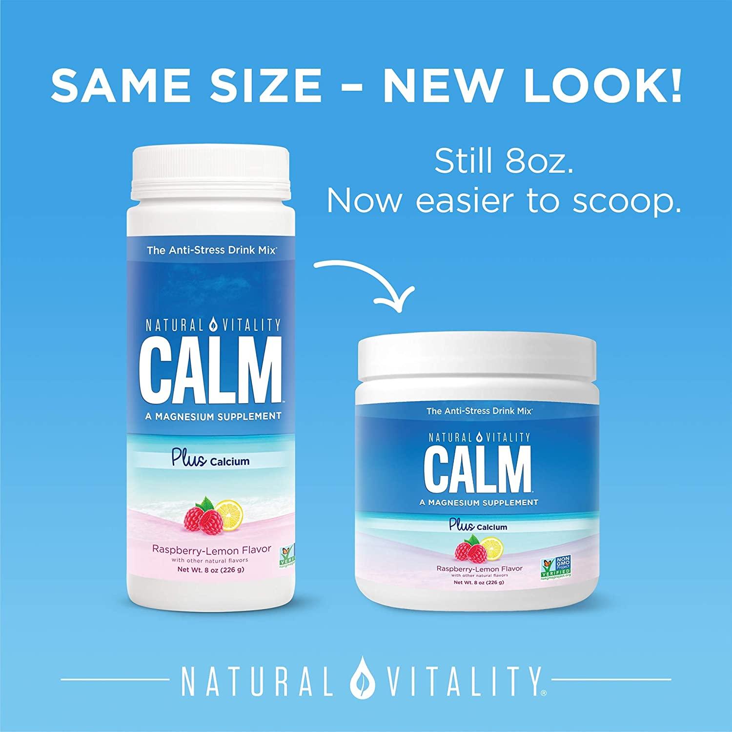 Natural Vitality Raspberry Lemon Calm Plus Calcium Drink Mix - 8 oz ...