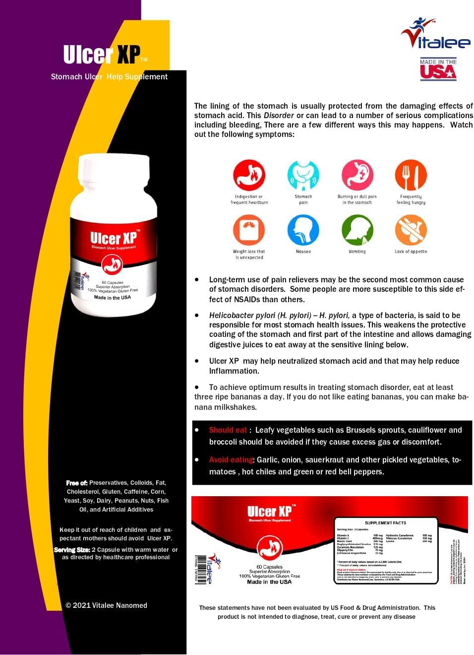 Ulcer XP - Natural Stomach Ulcer Supplement (60 Capsules) | Boost Your ...