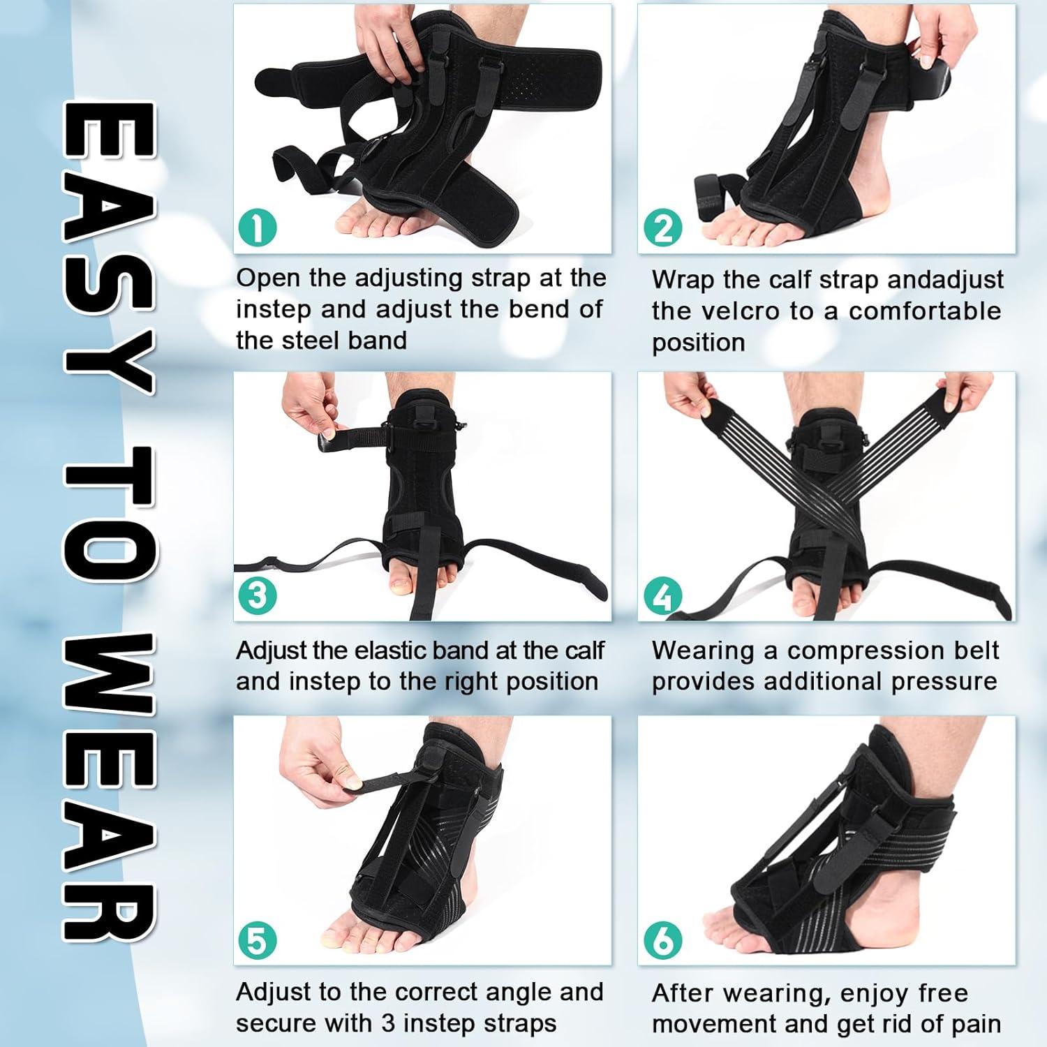 Plantar Fasciitis Night Splint & Brace - Dorsiflexion Strap for Heel ...