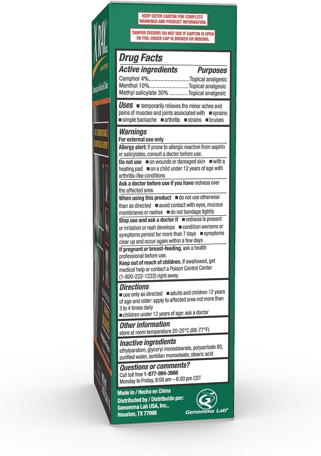 X Ray Dol Topical Arthritis Pain Reliever Cream - Fast-Acting 2oz Joint ...