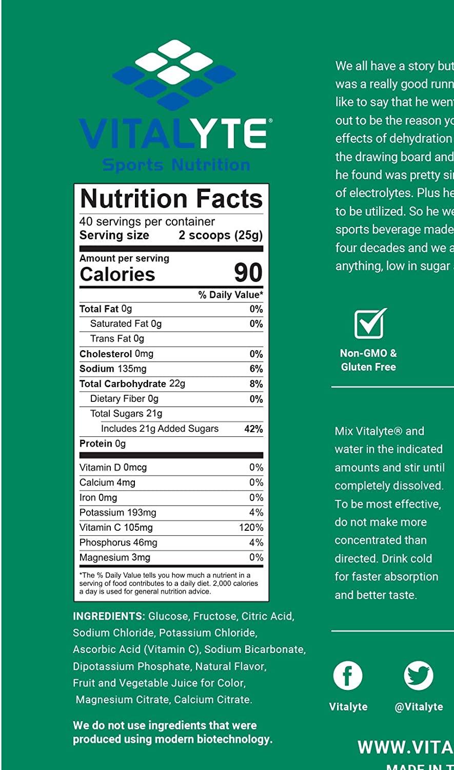 Vitalyte Electrolyte Powder (40 - 16oz Servings Per Container ...