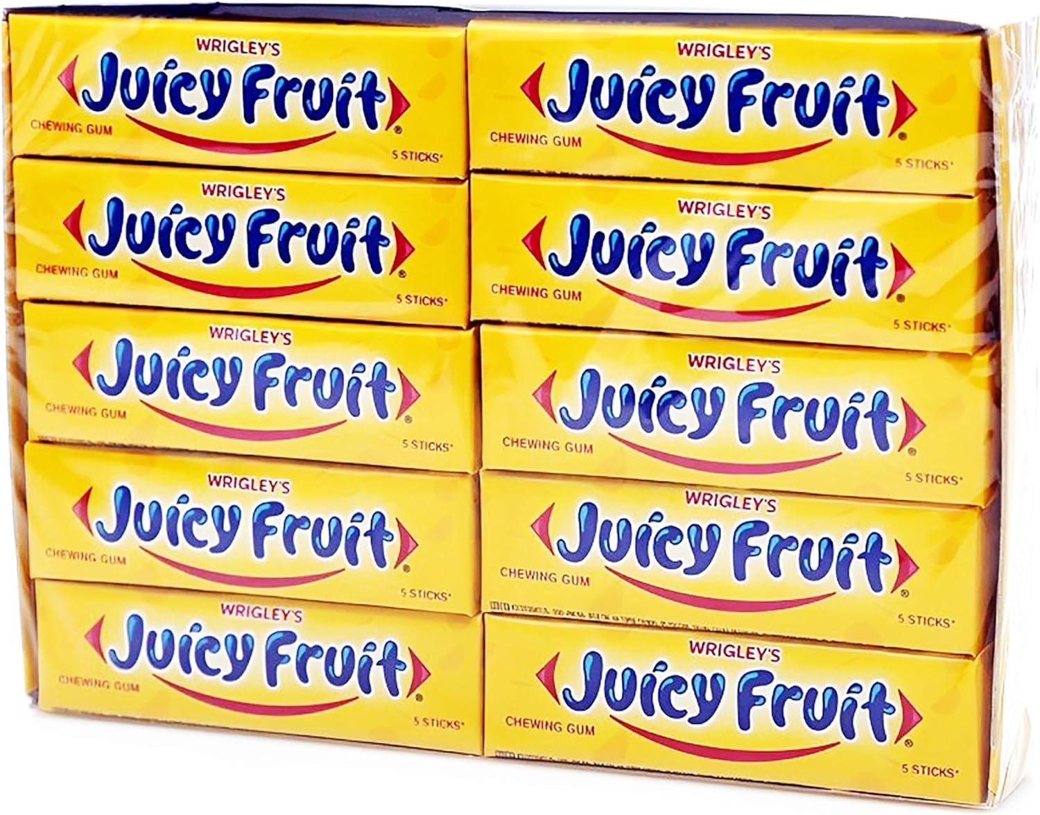 JUICY FRUIT Chewing Gum Pack - Pack 20-5 Stick Each - 13.5g (Juicy ...