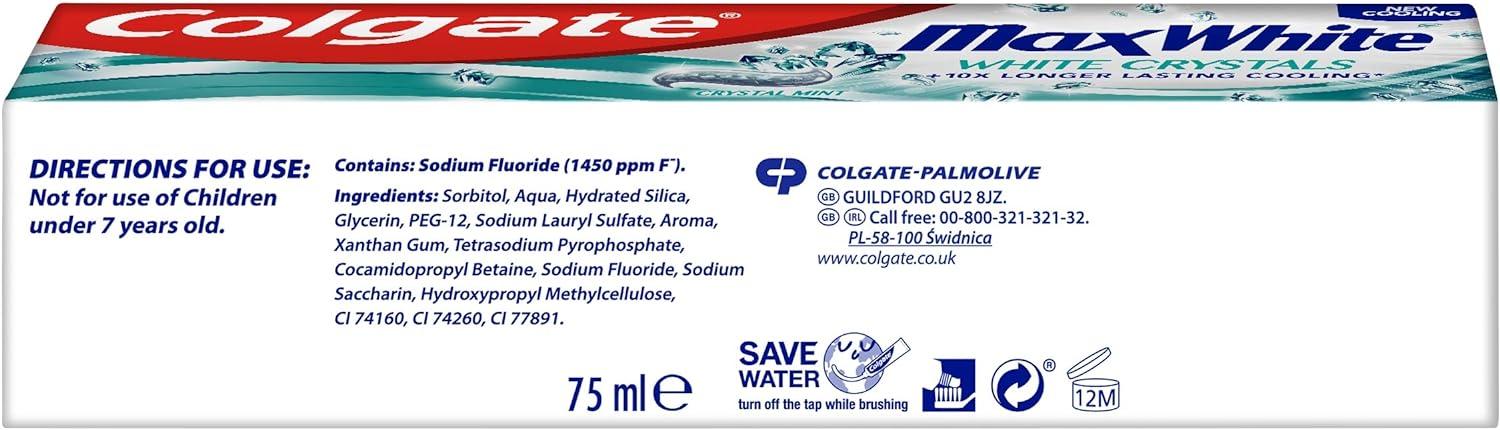 Colgate Max White Crystals Whitening Toothpaste 75ml - Pack of 1 ...
