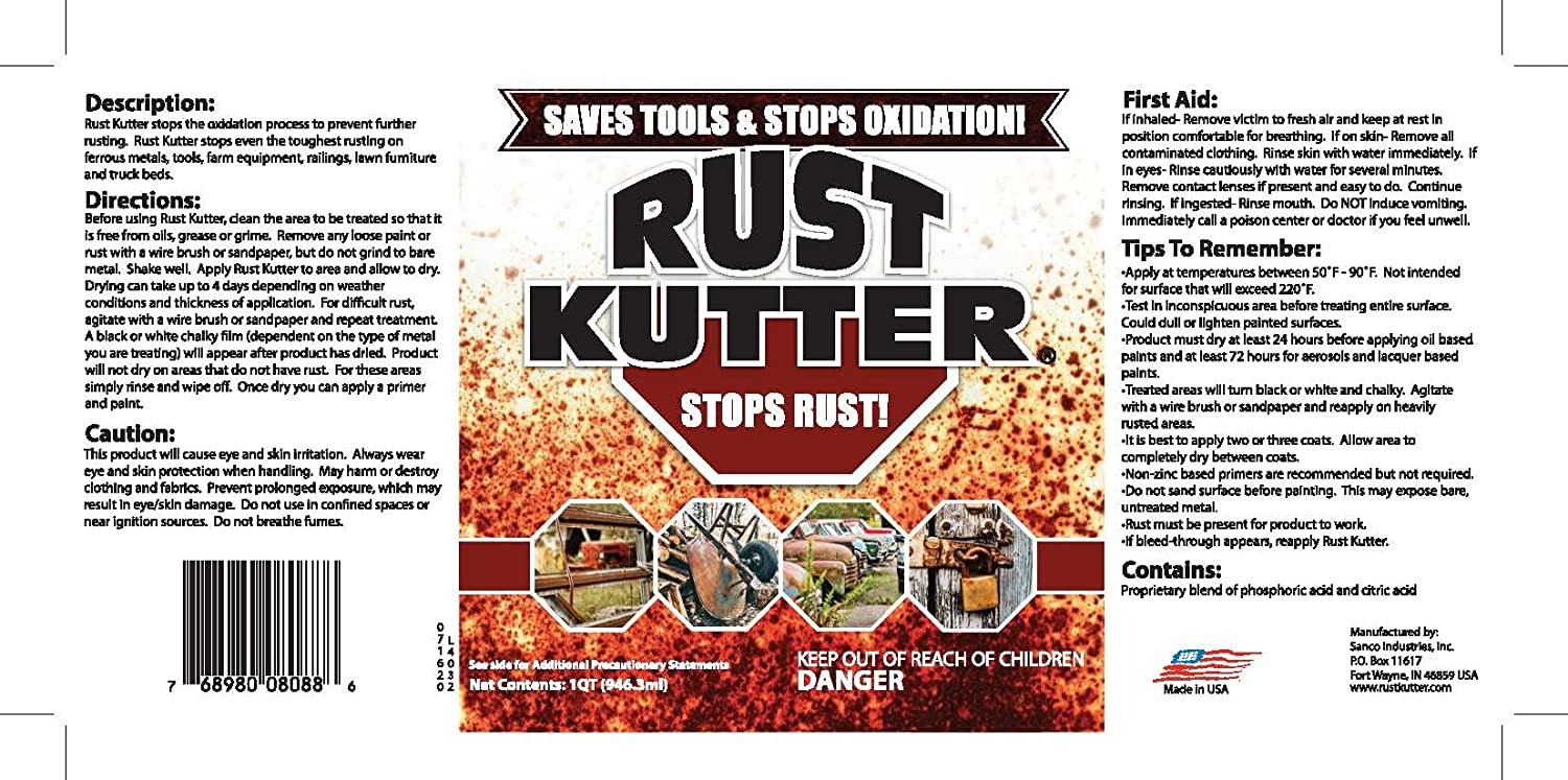 Rust Kutter Quart - Professional USA-Made Rust Converter with Sprayer ...