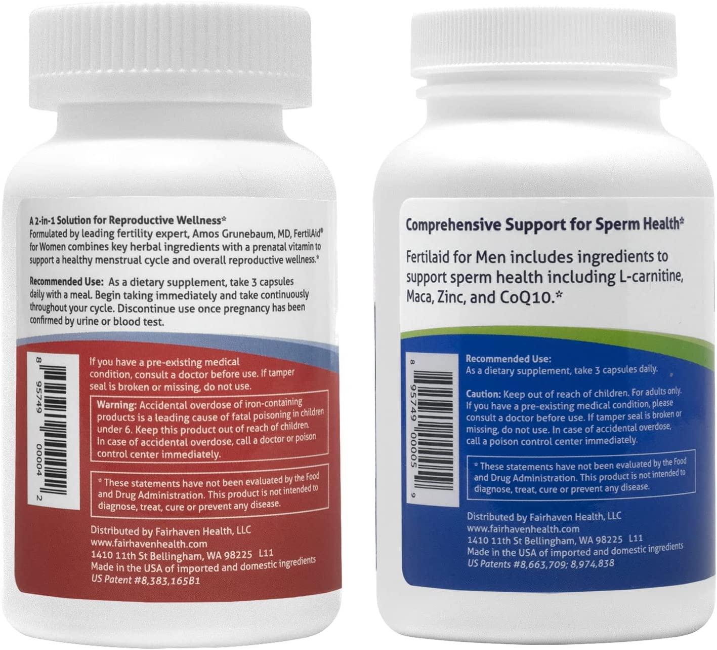 Fertilaid Men & Women Combo: Fertility Vitamins & Supplements for Cycle ...