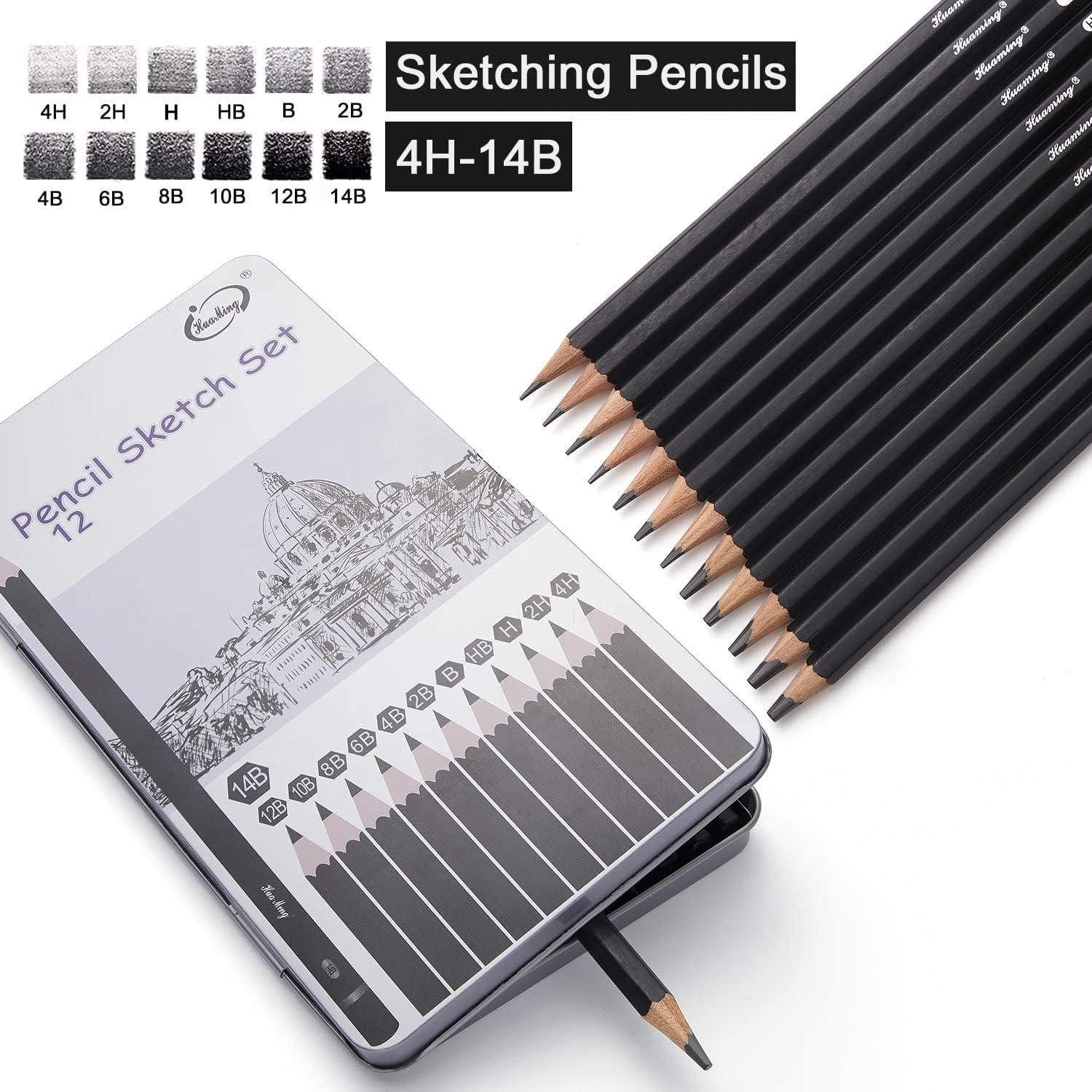 GETHPEN Sketch Pencils 12 Pack - Graphite Drawing Pencils for Art ...