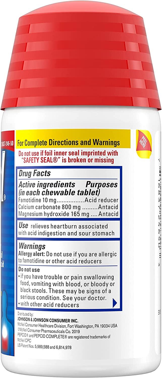 Buy Pepcid Complete Acid Reducer + Antacid Chewables - 10 mg Famotidine ...