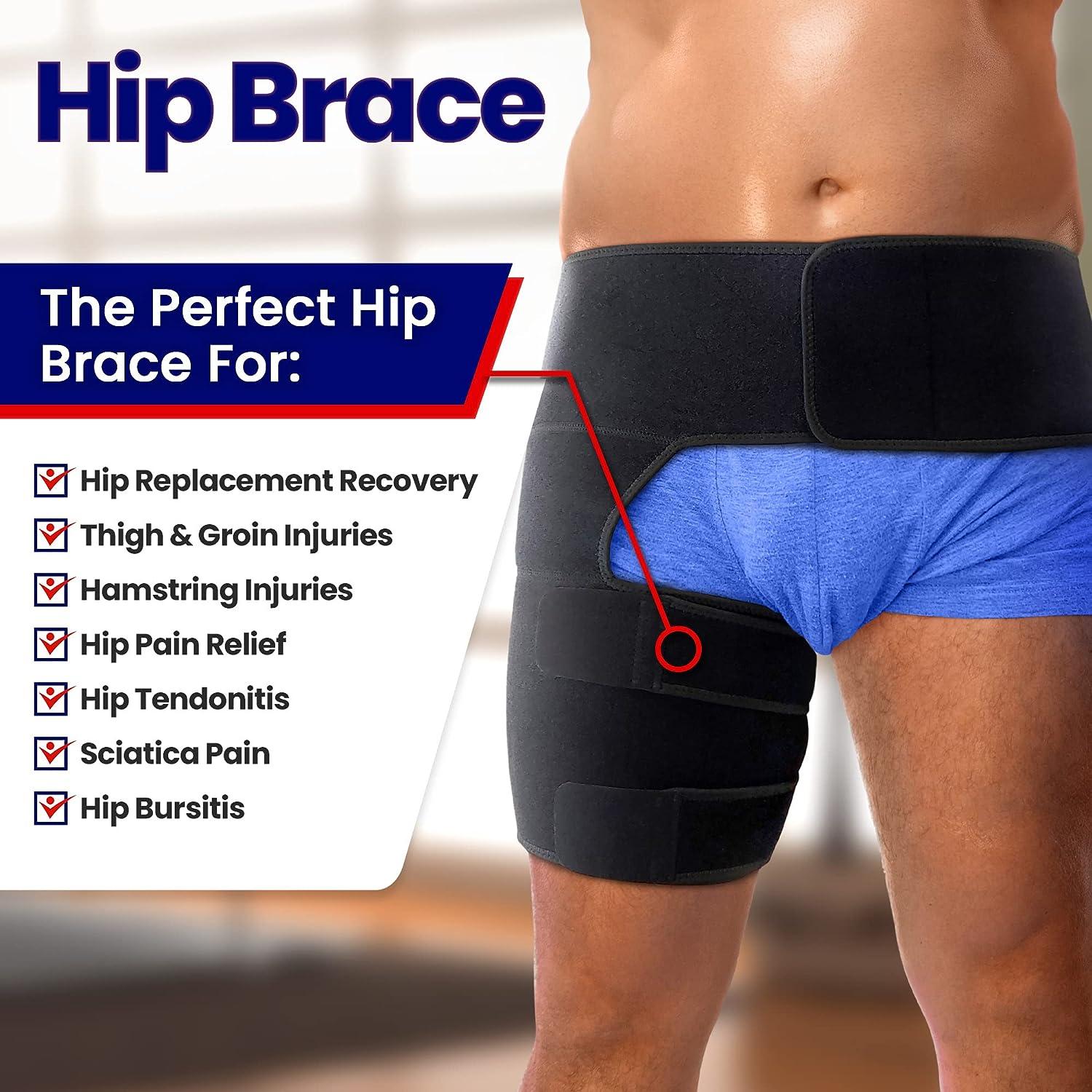 Plus Size Hip Brace Thigh Compression Sleeve for Pain Relief - XL Right ...