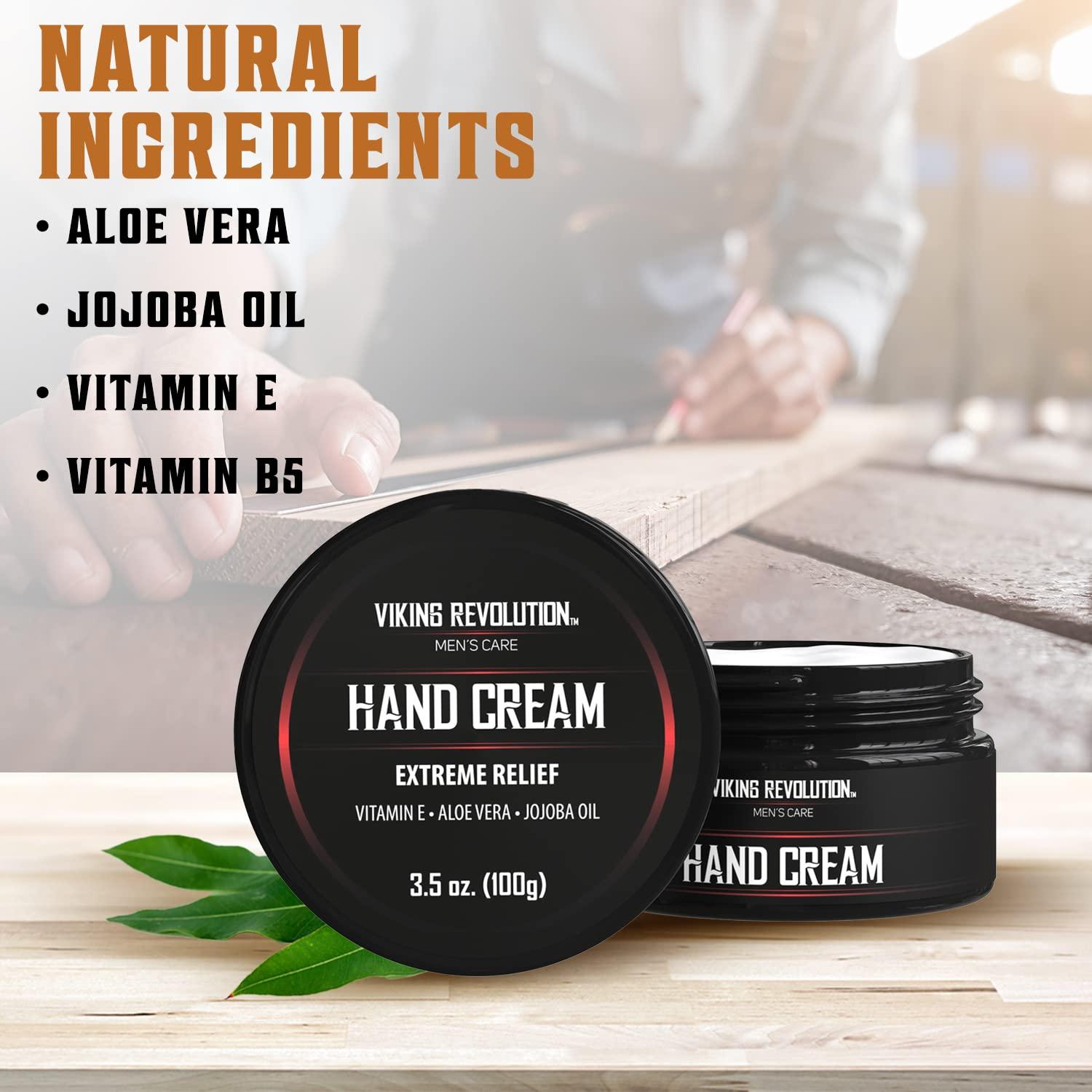 Viking Revolution Men's Hand Cream for Dry Cracked Hands Repair - Aloe ...