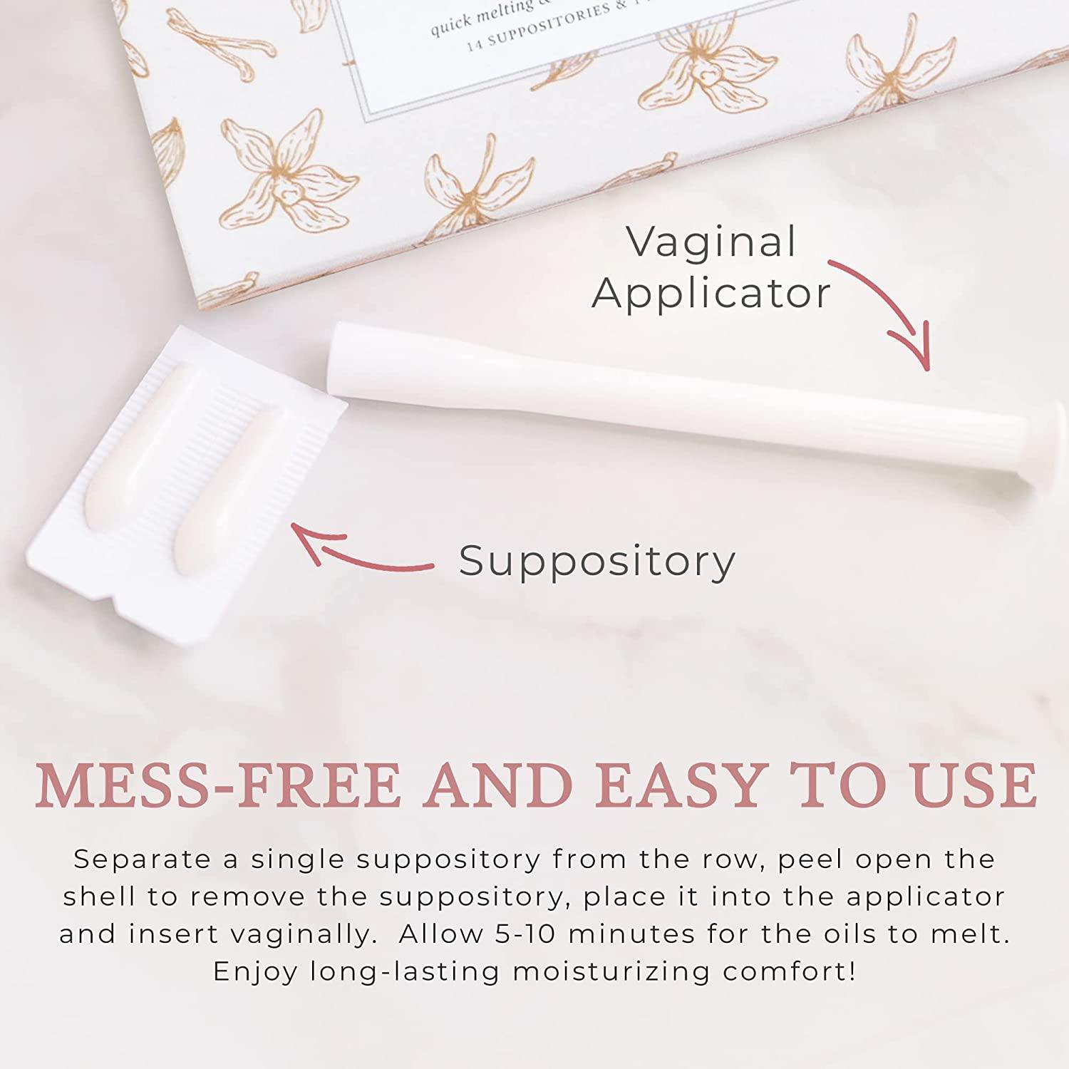 Femallay Organic Vanilla Vaginal Moisturizing Suppository Melts - 100% ...
