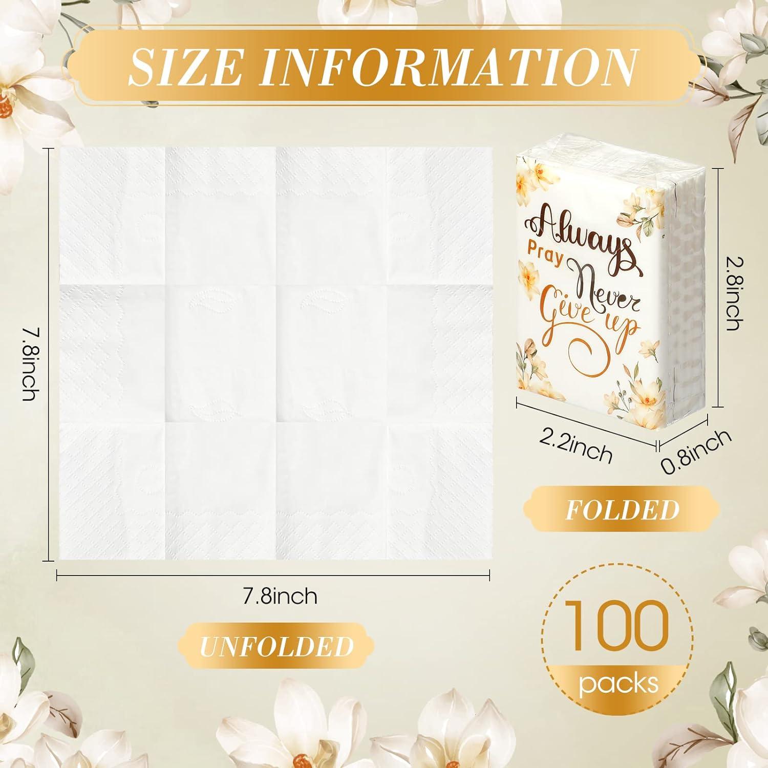 Always Pray Never Give Up Floral Pocket Tissues - 100 Pack | 3 Ply Mini ...
