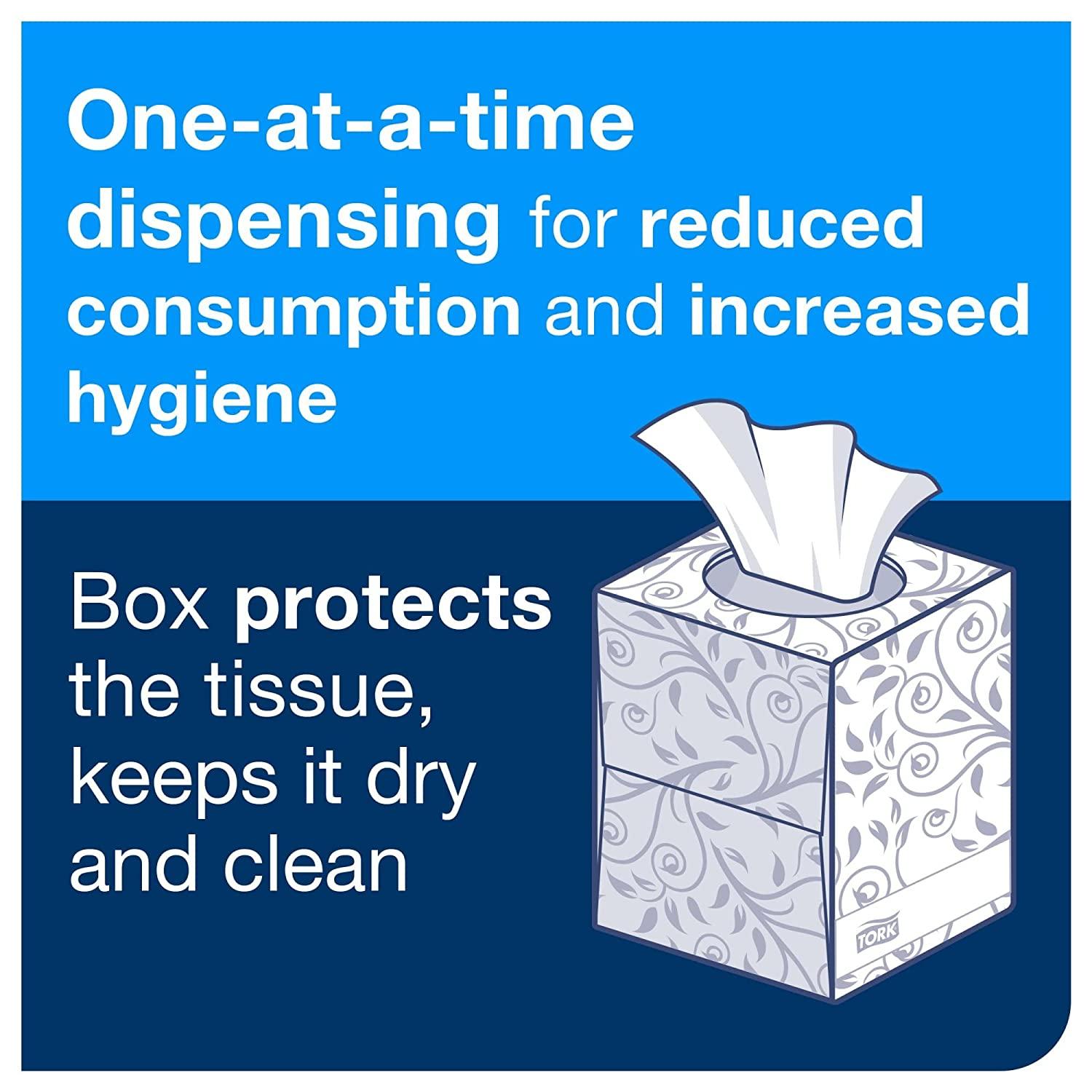 Tork Soft Facial Tissue Cube Box White 2-Ply - 36 Boxes, 94 Sheets per ...