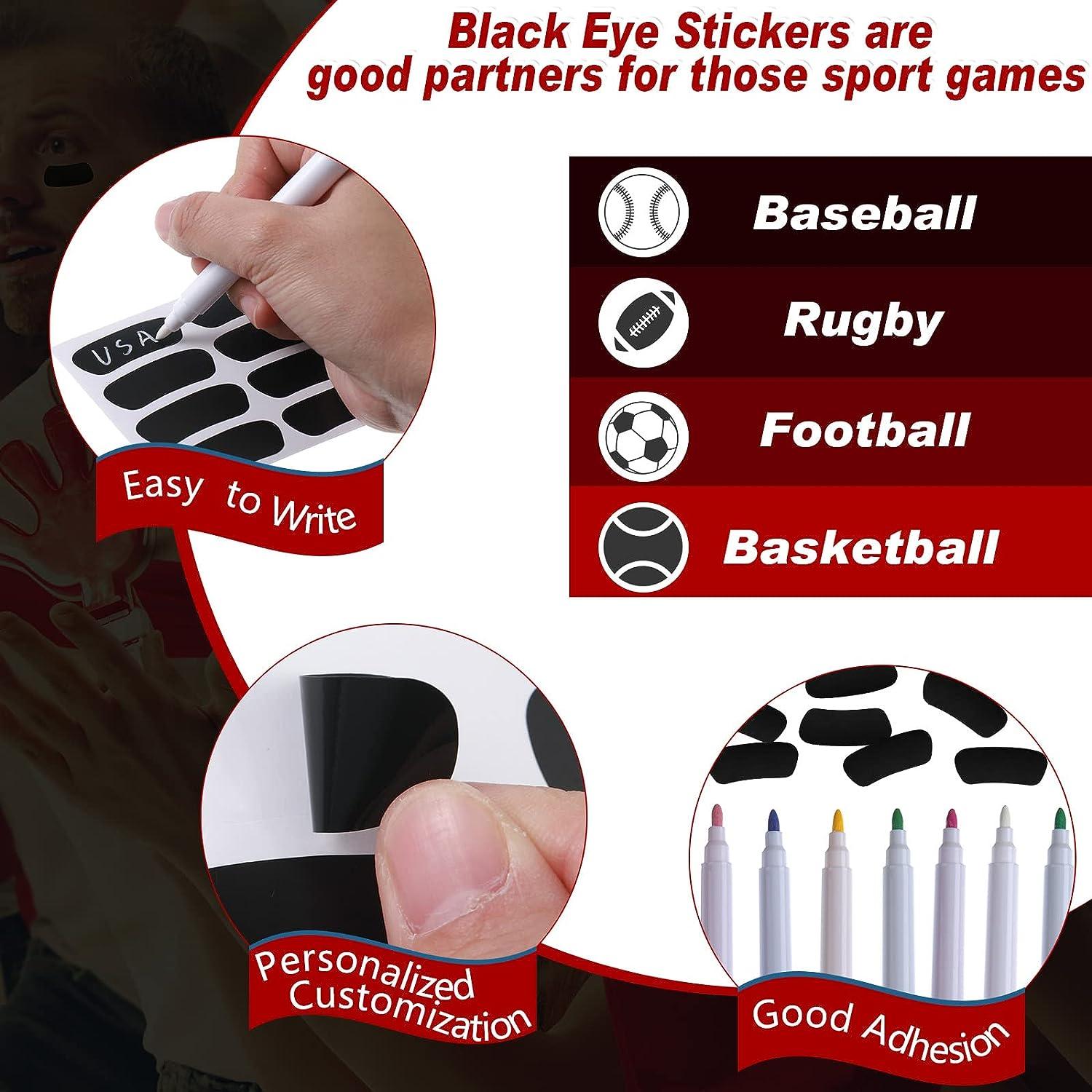 Marspark 100 Pairs Eye Black Baseball Stickers - Sports Face Paint for ...