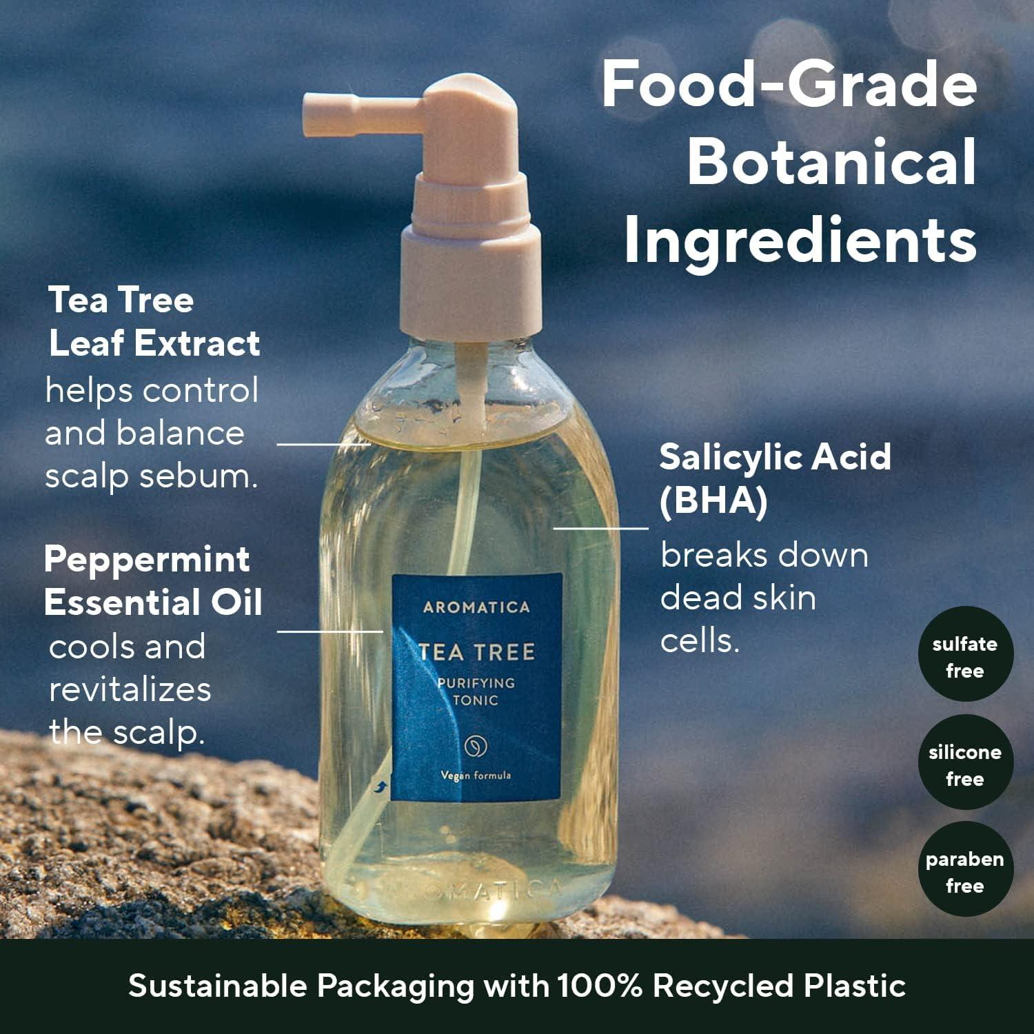 AROMATICA Tea Tree Purifying Tonic 3.38oz Paraben Silicone Sulfate Free ...