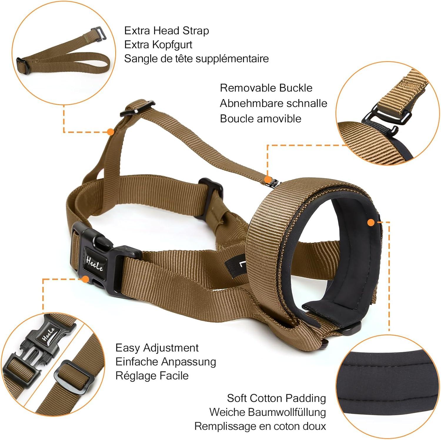 Adjustable Heele Dog Muzzle for Small & Medium Dogs - Brown | No ...