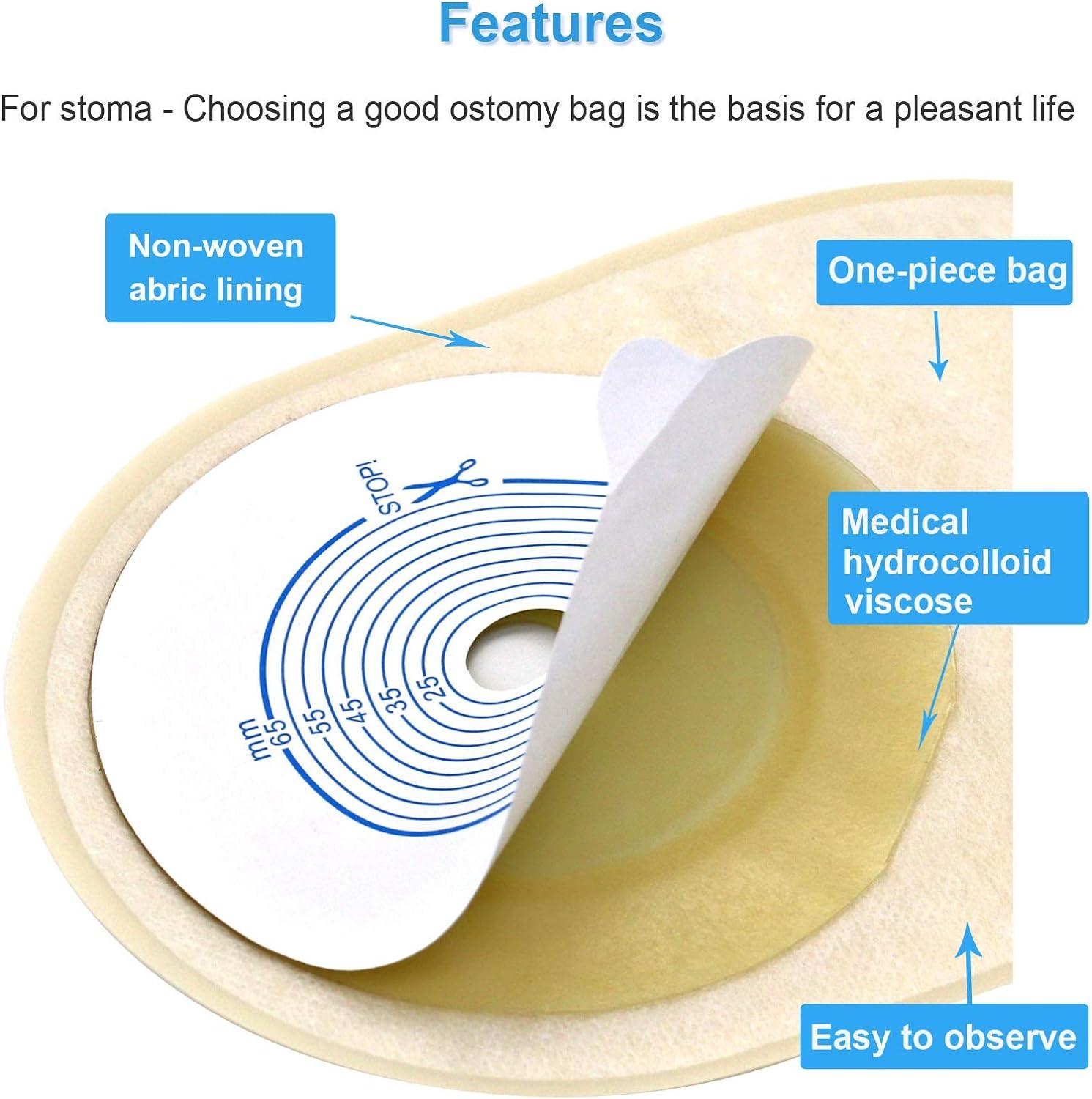 One Piece Ostomy Bag Drainable Pouches Colostomy Ostomy Care Bag ...