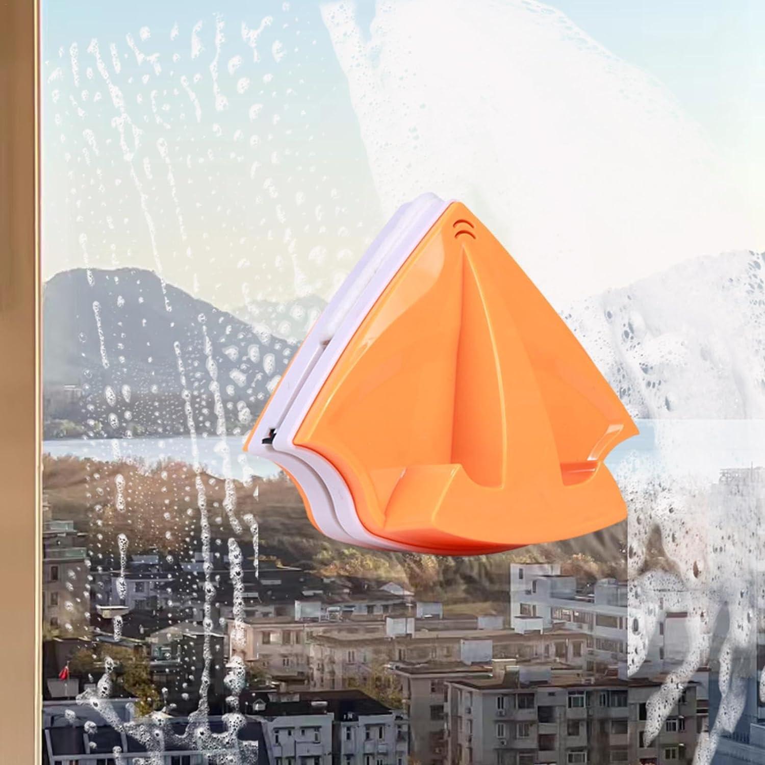 Double Sided Magnet Window Cleaner Triangular Window Glass Wiper With ...