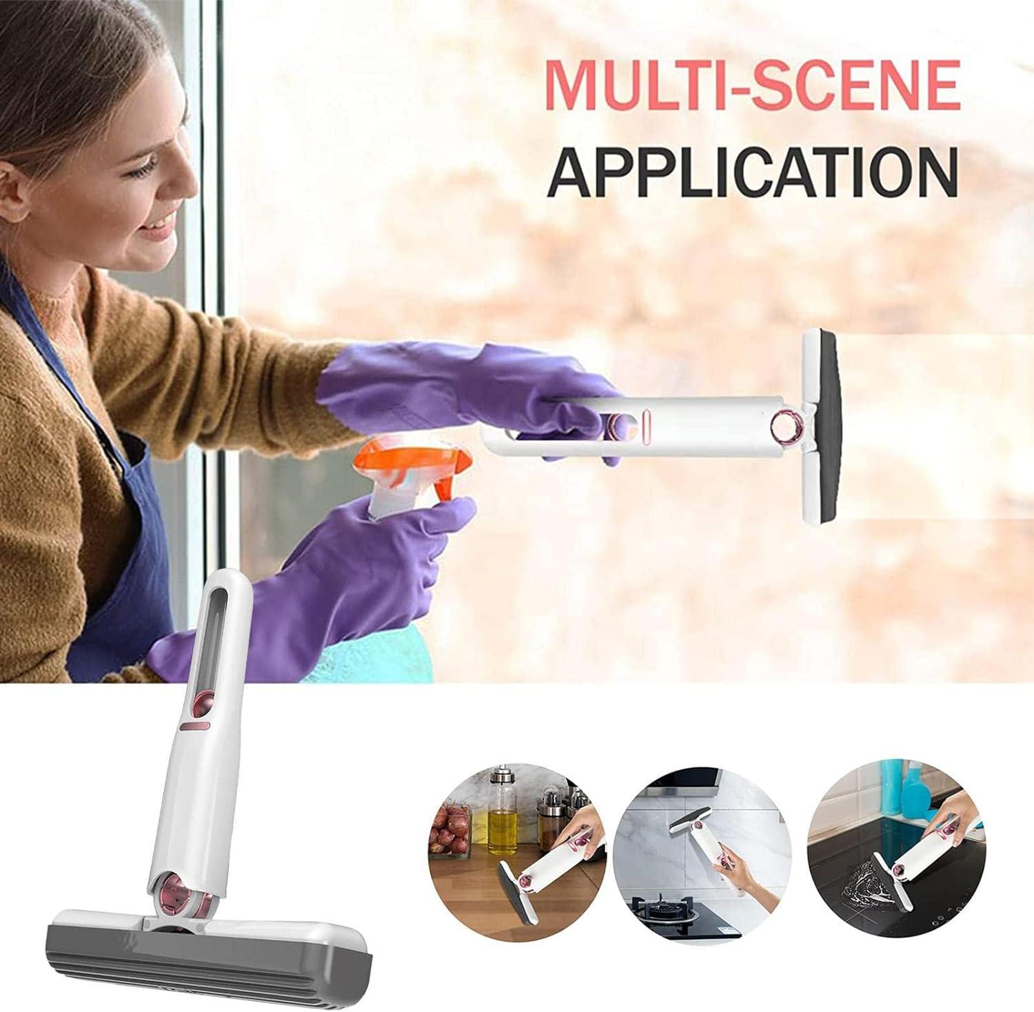 Mini Mop - Mini Portable Short Mop Self-Squeeze Glass Wiper | Household ...