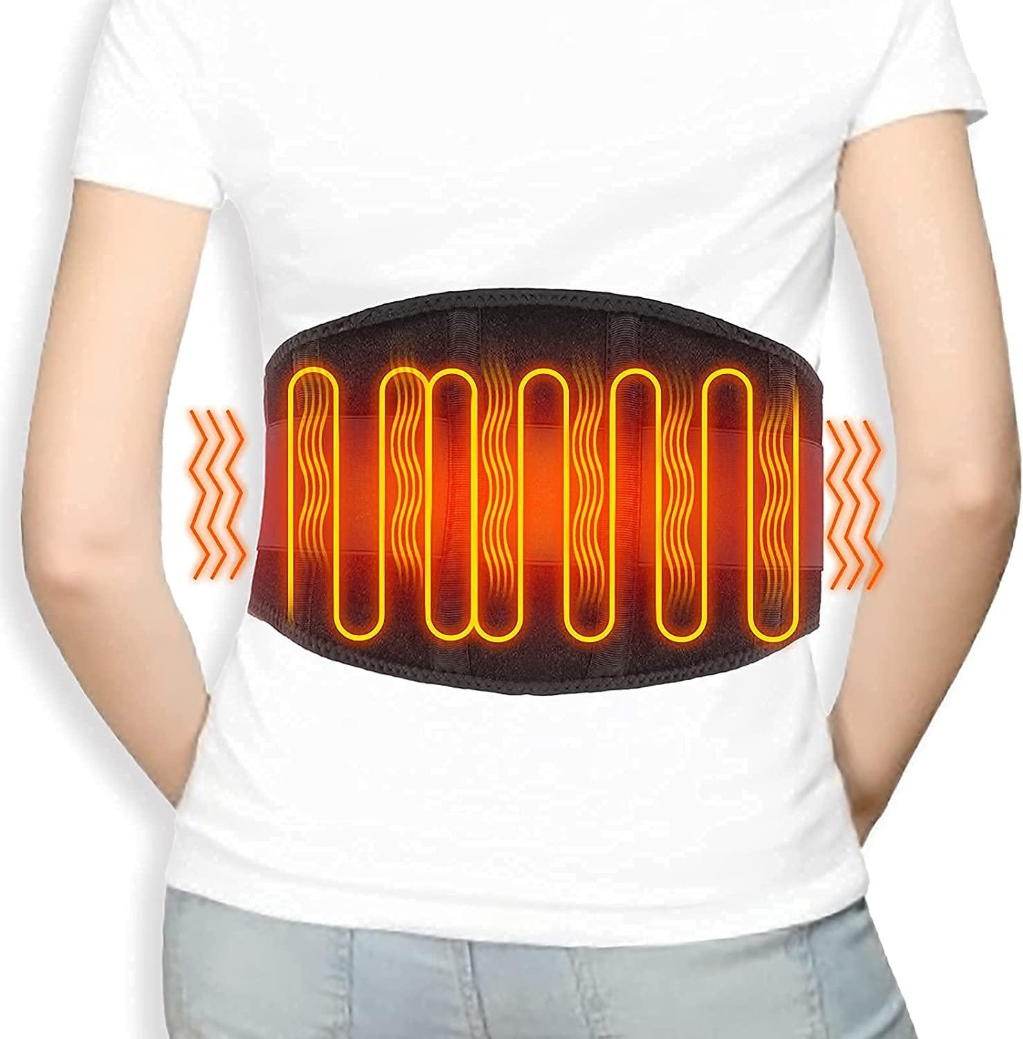 Cordless Heating Pad Back Brace with Heat & Massage - 49 Heated Belt ...