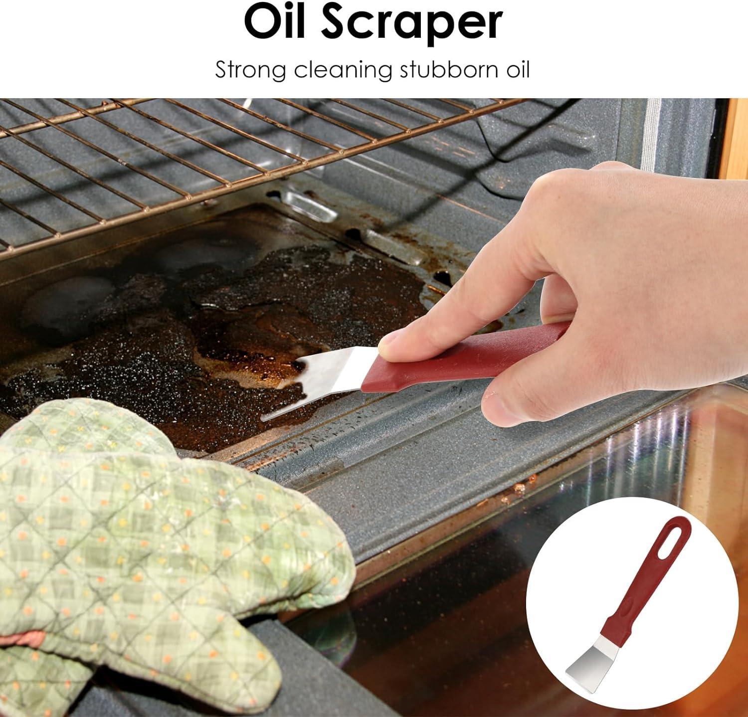 2 PCS Stainless Steel Oven Scraper - Non-Scratch Glass and Ceramic ...