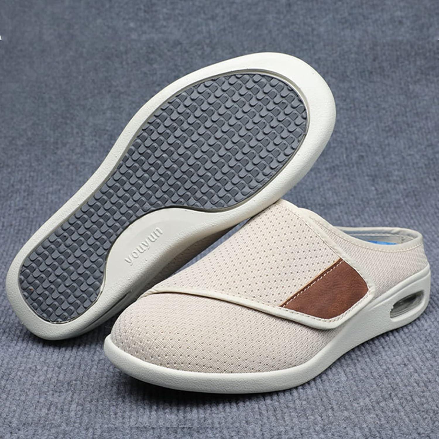 SDEQA Men's Diabetic Recovery Slippers | Large Size Walking Sneakers ...