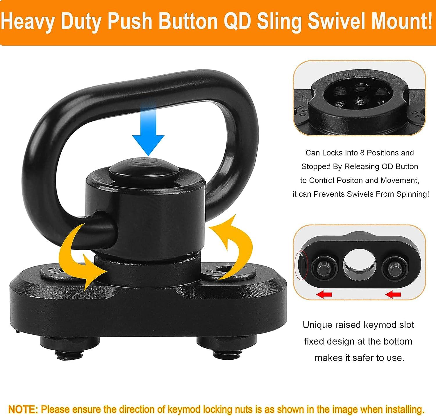 FENTUK Keymod 2 Point Sling Swivels - 2 Pack Quick Detach Mounts for ...