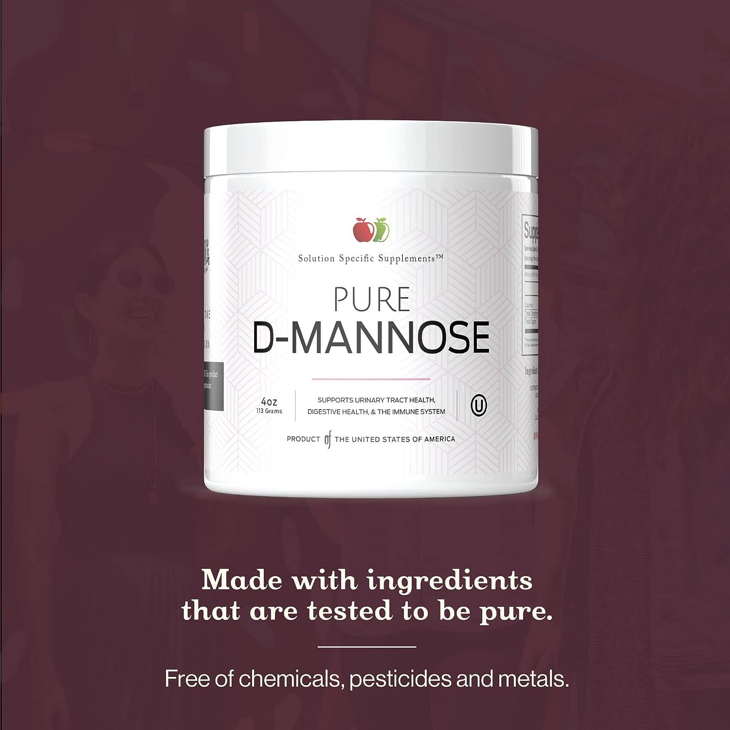 D-Mannose Powder Supplement - 4oz (113g) - 60 Servings for UTI ...