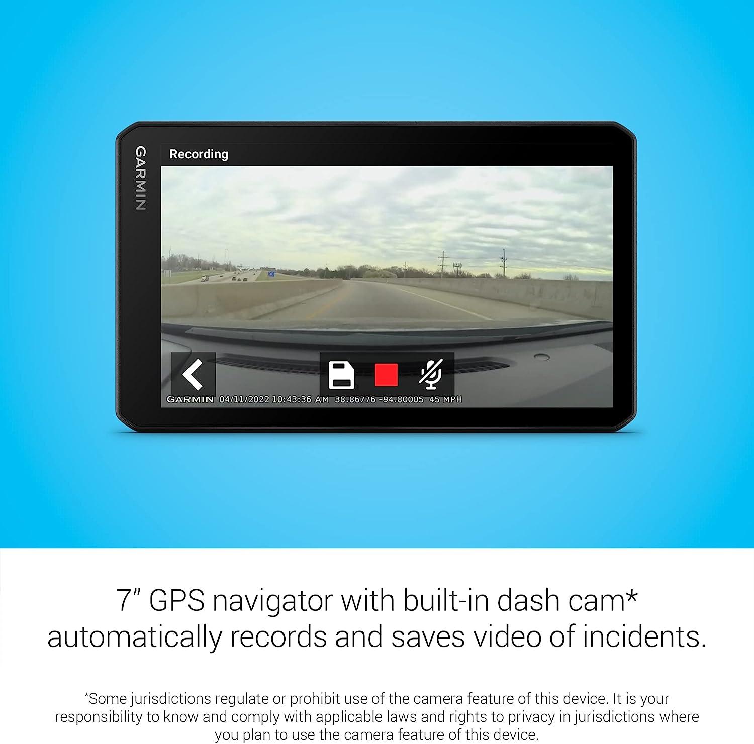 Garmin DriveCam 76 Large Easy-to-Read 7 GPS car Navigator Built-in Dash ...
