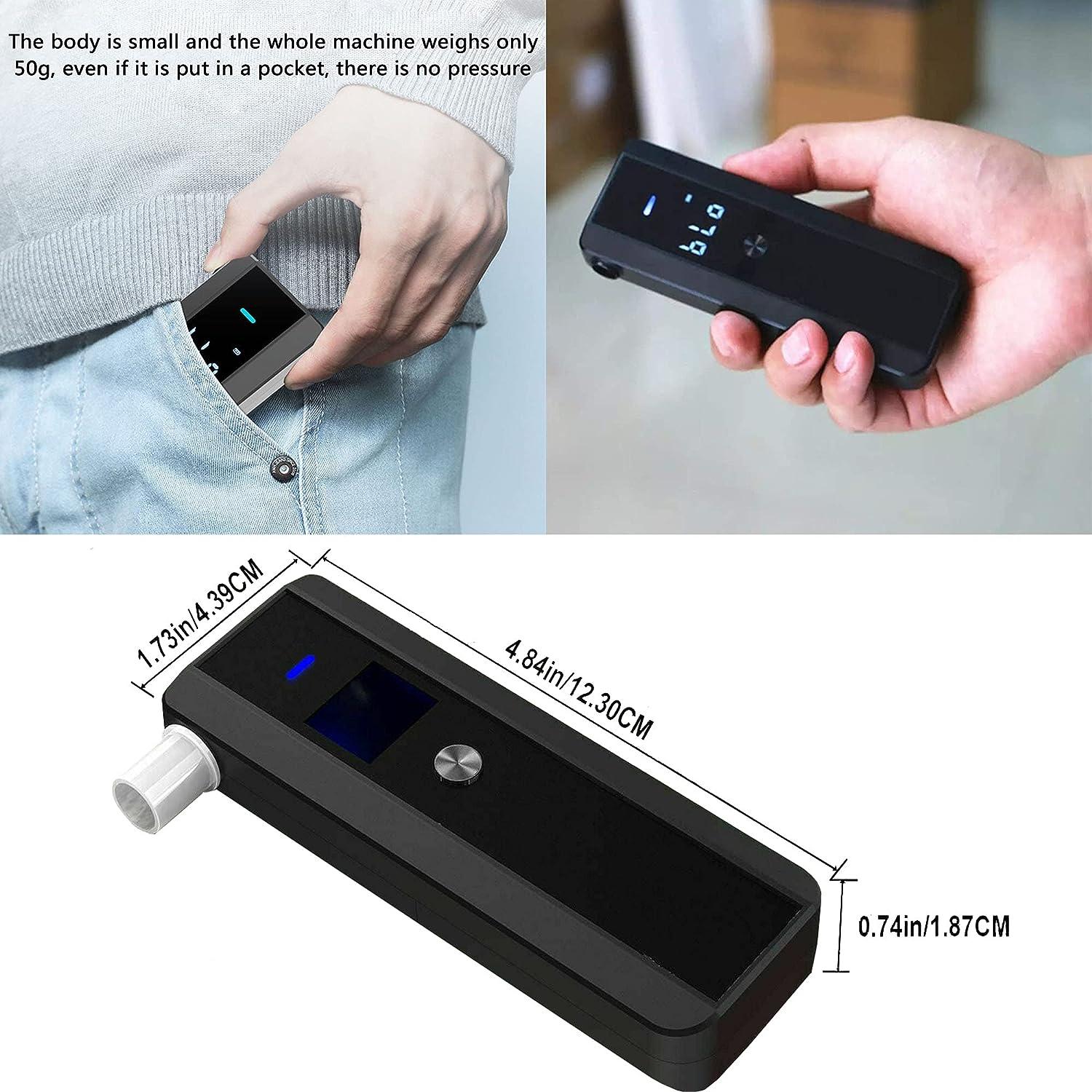 Portable Breathalyzer AT188 Alcohol Tester with LCD Display and 10 ...