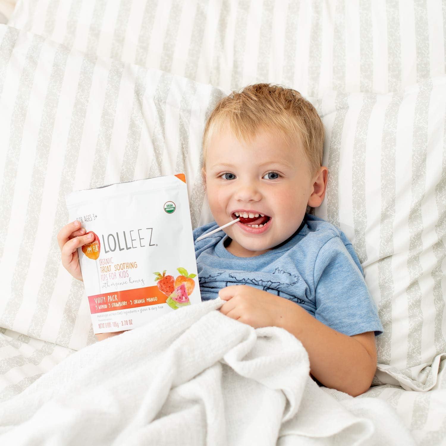 Organic Lolleez Throat Soothing Pops for Kids - Cold & Flu Season ...