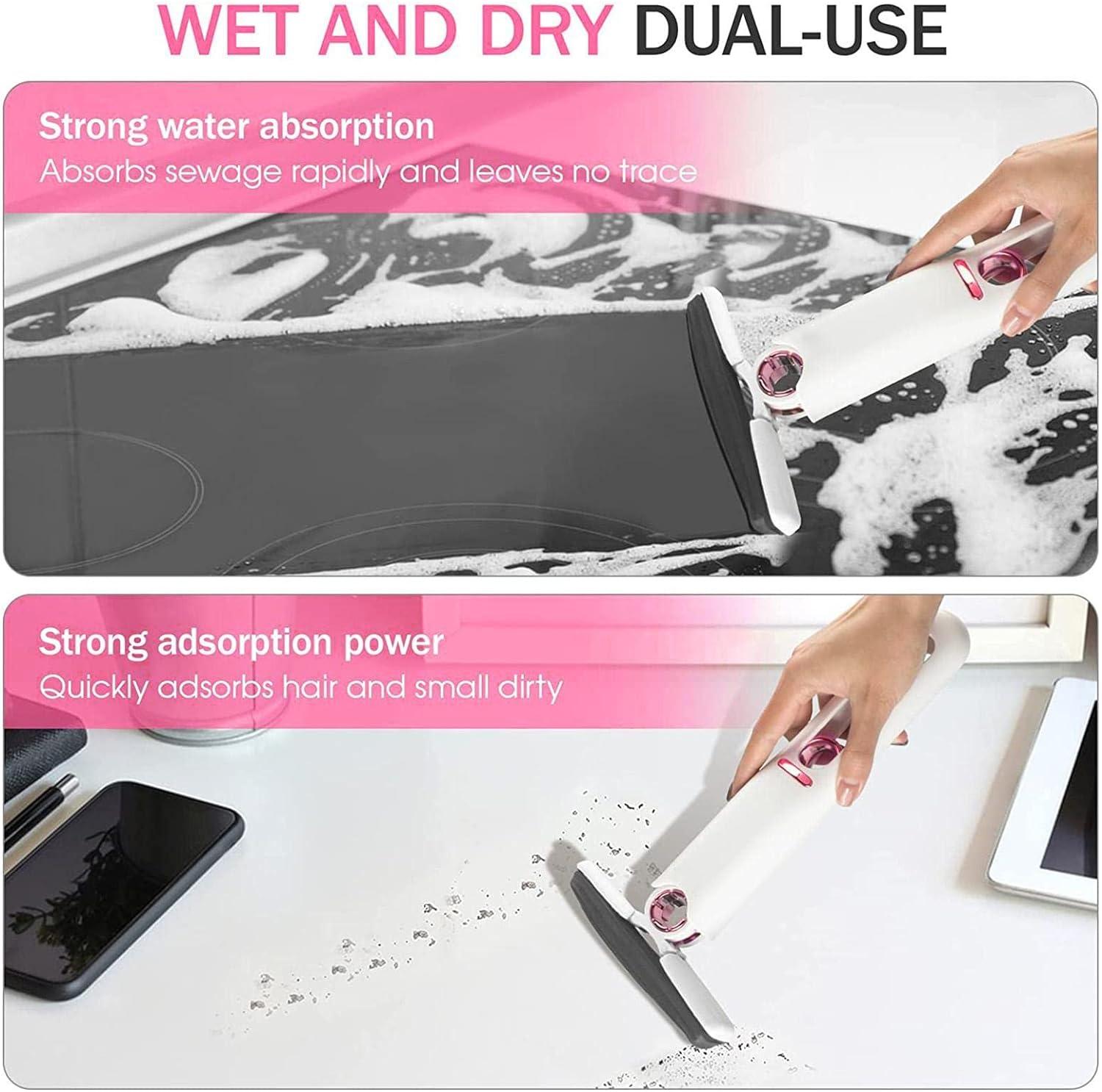 Mini Mop - Mini Portable Short Mop Self-Squeeze Glass Wiper | Wet and ...