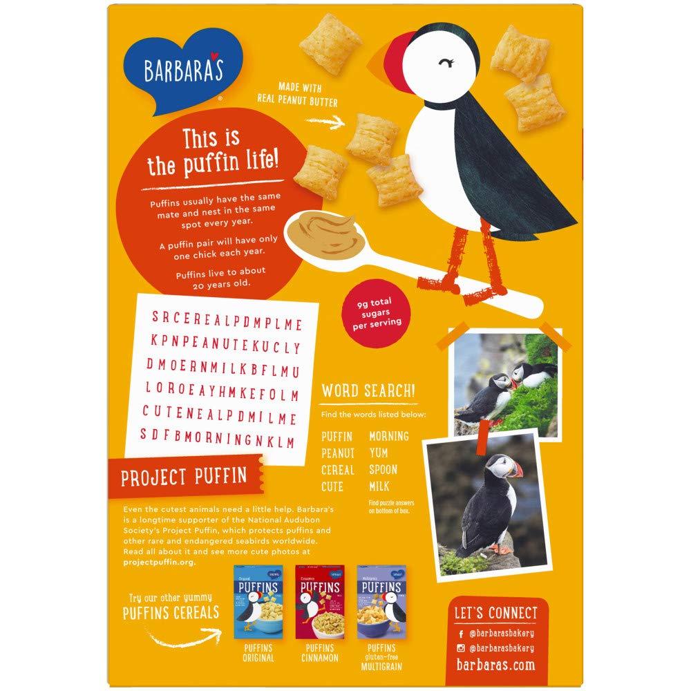 BARBARA'S Puffins Peanut Butter Cereal 11 Oz Box - Non-GMO, Vegan (Pack ...