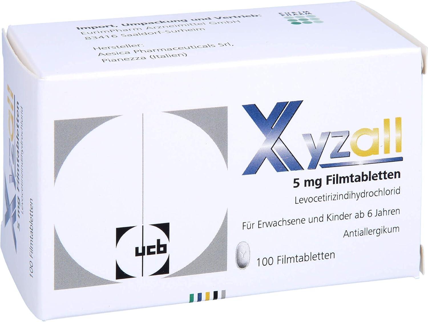 Buy Xyzall 5 mg Film-Coated Tablets - 100 Antiallergic Tablets for Fast ...
