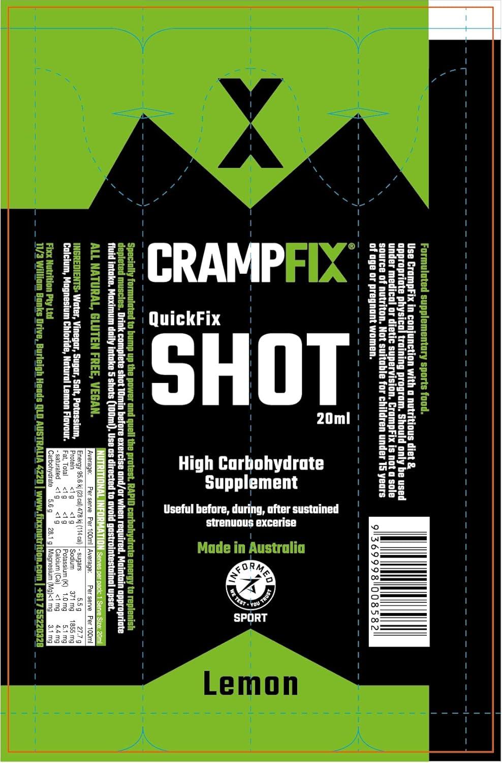 CrampFix QuickFix Shot Sachets - Fast Muscle Cramp Relief (9 x 20ml ...