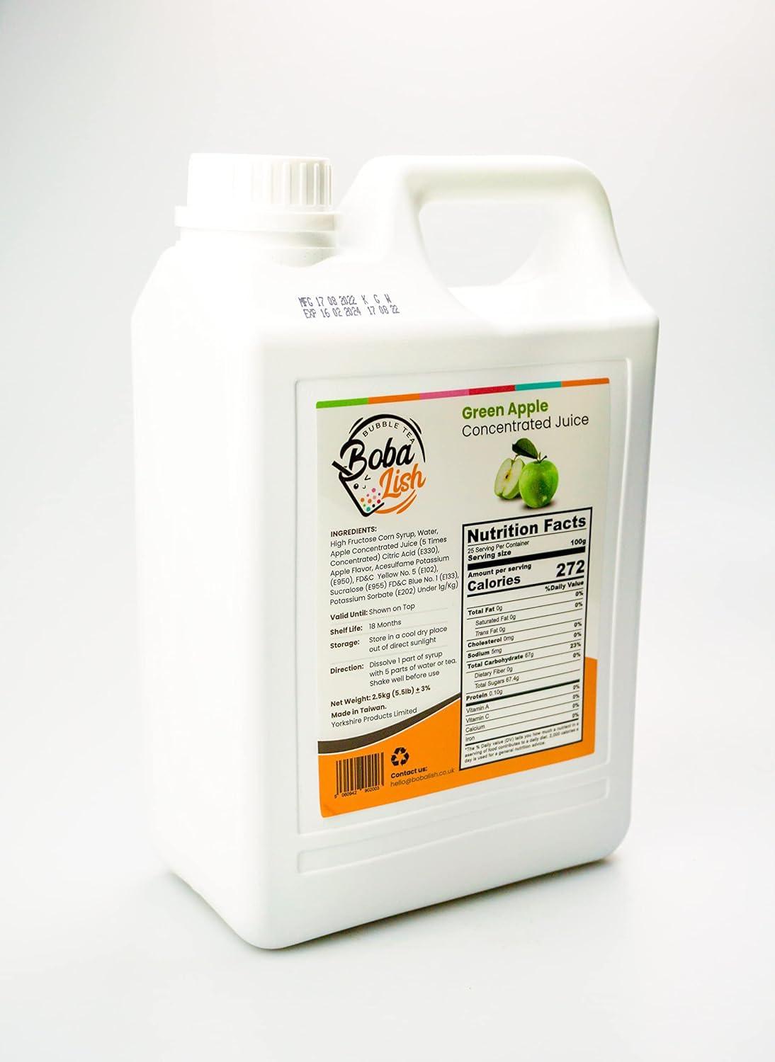 Green Apple Flavoured Bubble Tea Syrup by Boba Lish - 2.5kg - 50 Drinks ...