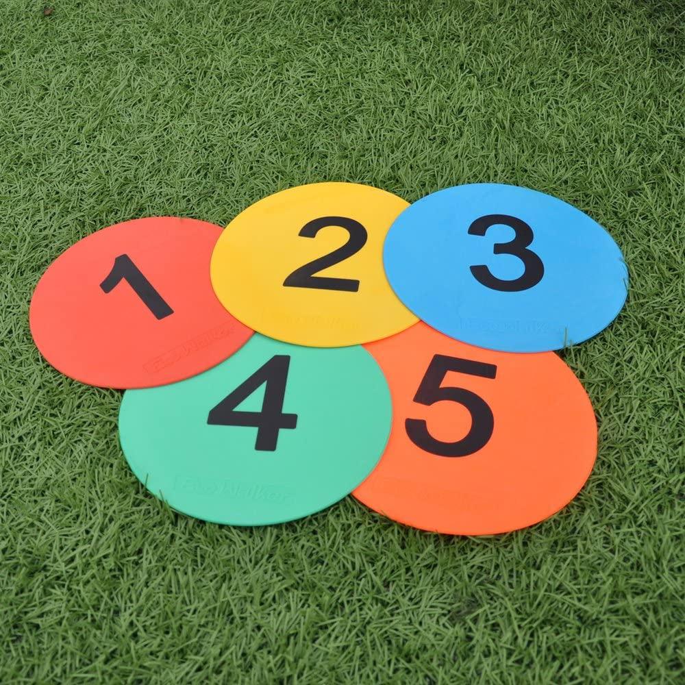 Eco Walker 8-inch Numbered Floor Spot Markers 1-5 - Set of 5 for Indoor ...