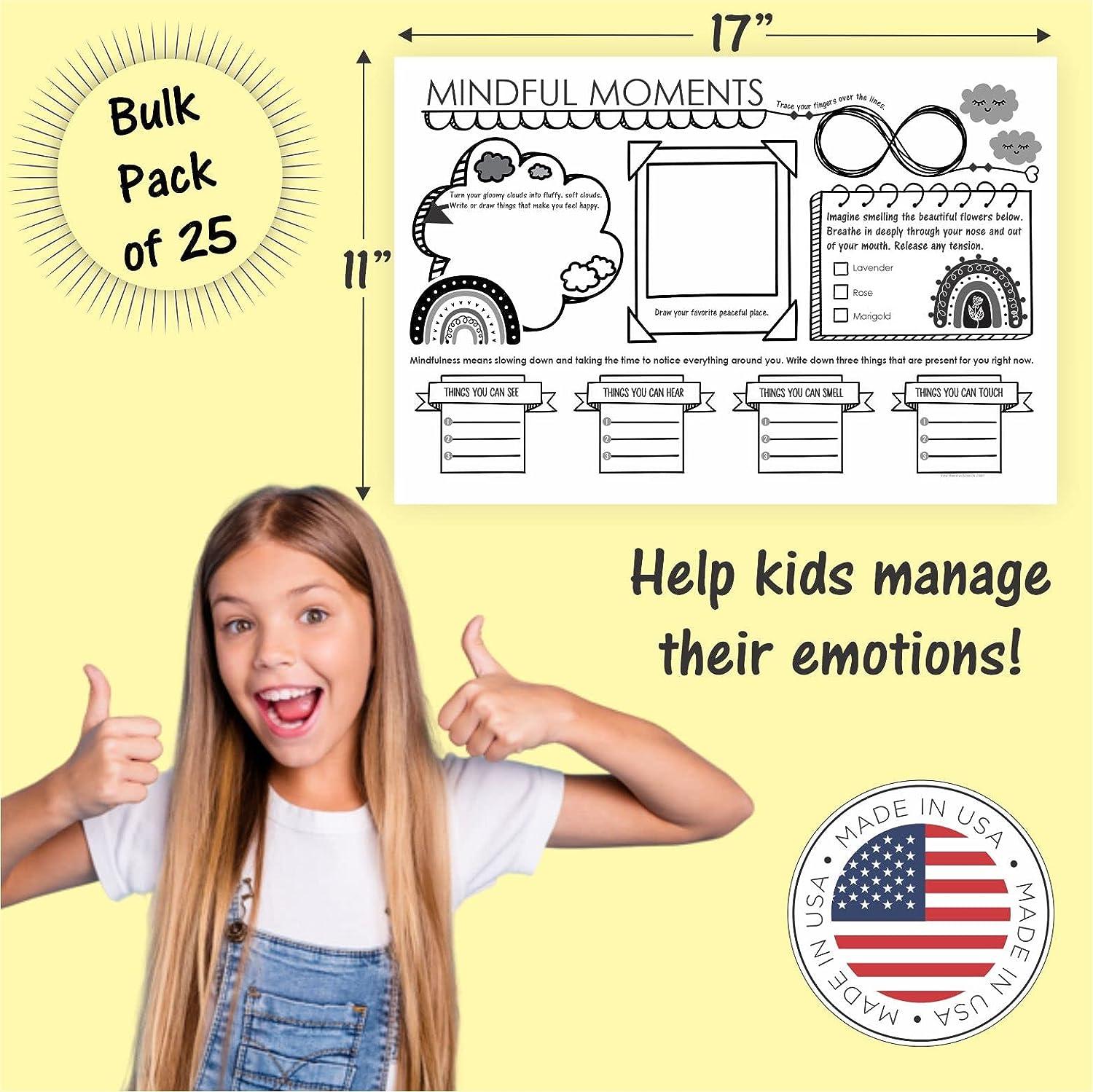 Mindful Coloring Placemats for Anxiety Relief - 25 Activity Mats for ...