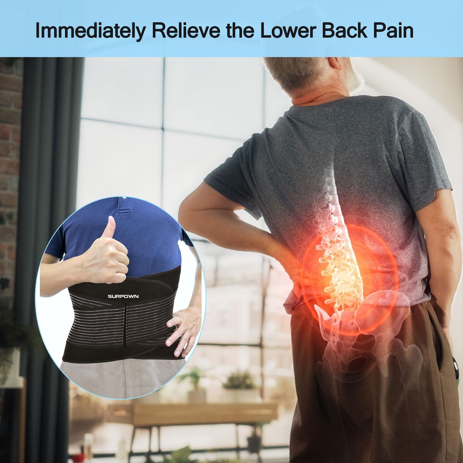 SURPOWN Back Support Belt - Lumbar Support Brace for Men and Women ...