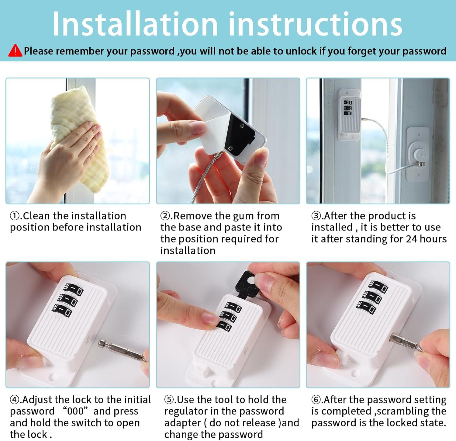 2 Pcs UPVC Window Safety Locks - Childproof Restrictors with Password ...