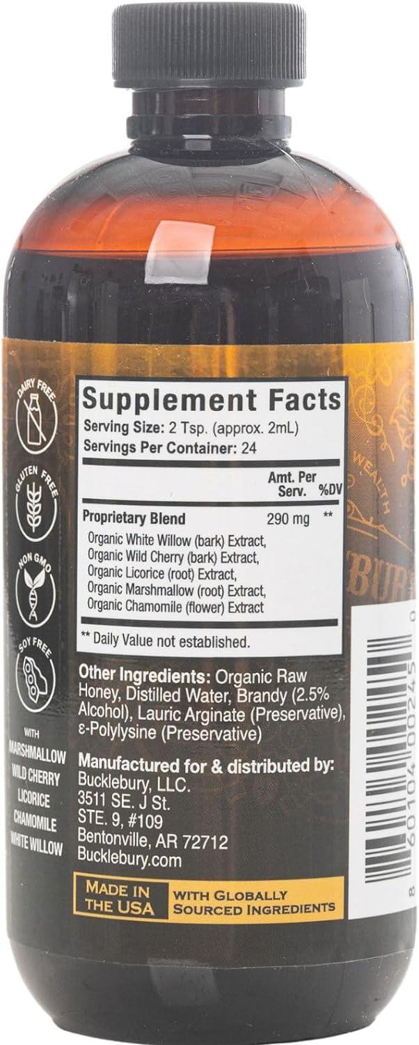 Bucklebury Soothing Herbal Syrup - Upper Respiratory Support Supplement - 8 fl oz