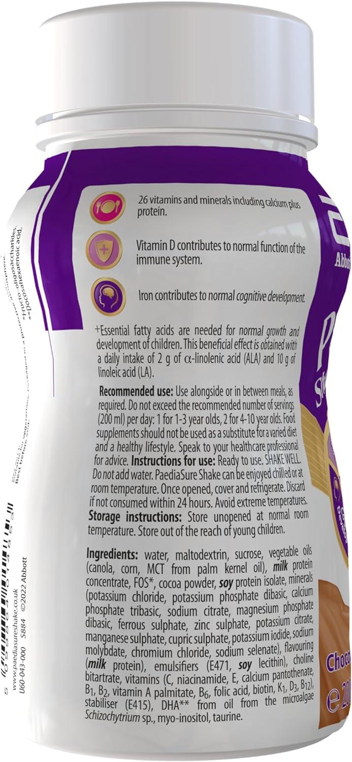 PediaSure Shake 12x200ml Chocolate Flavour - Kids Supplement with 26 ...