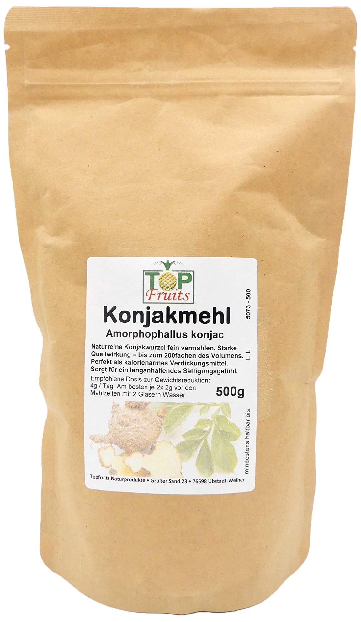 TOPFRUITS Konjac Flour 500g | Pure Glucomannan Powder | Amorphophallus ...
