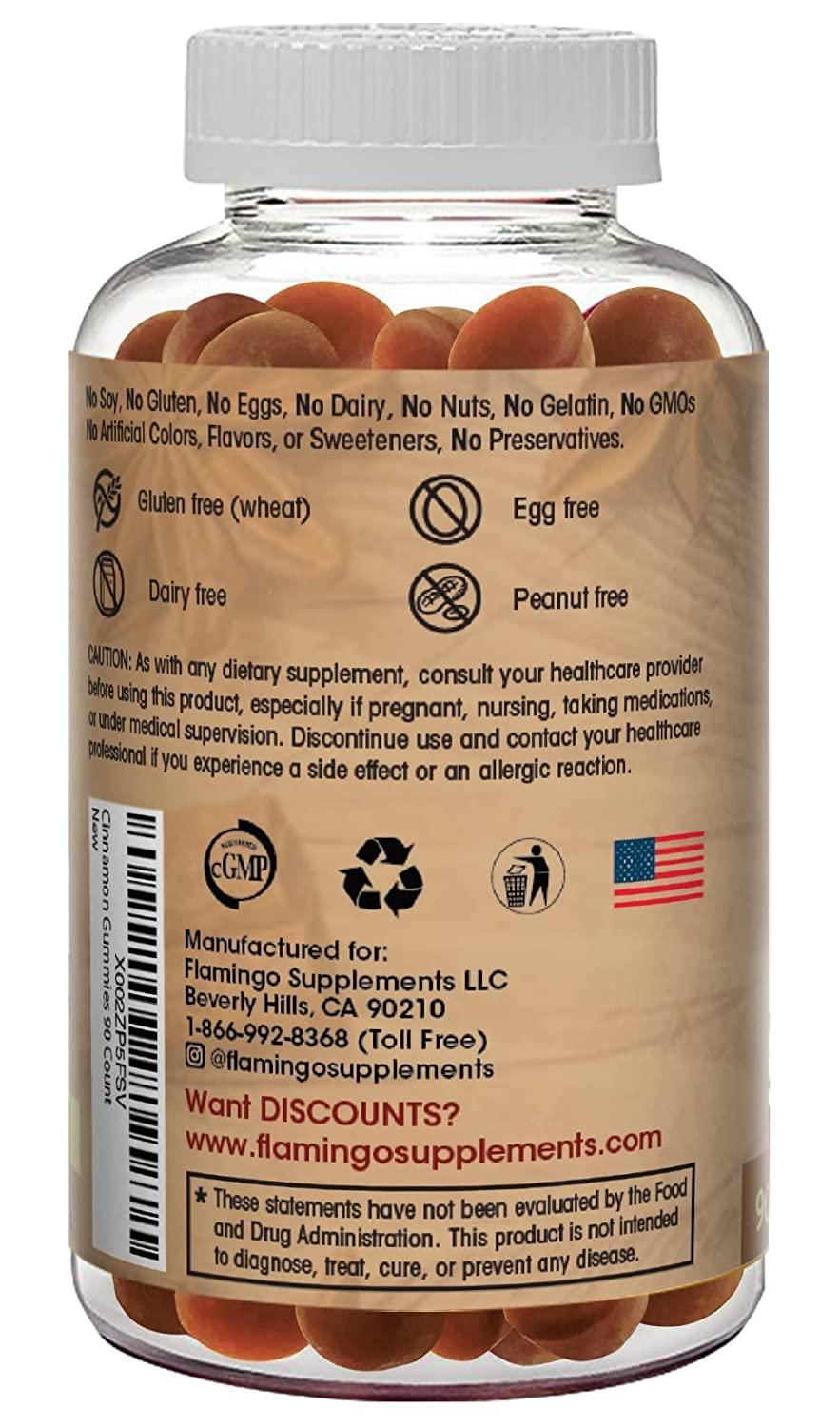 Sugar Free Ceylon Cinnamon Gummies 2000mg - Vegan & USA-Made - 90 Count ...