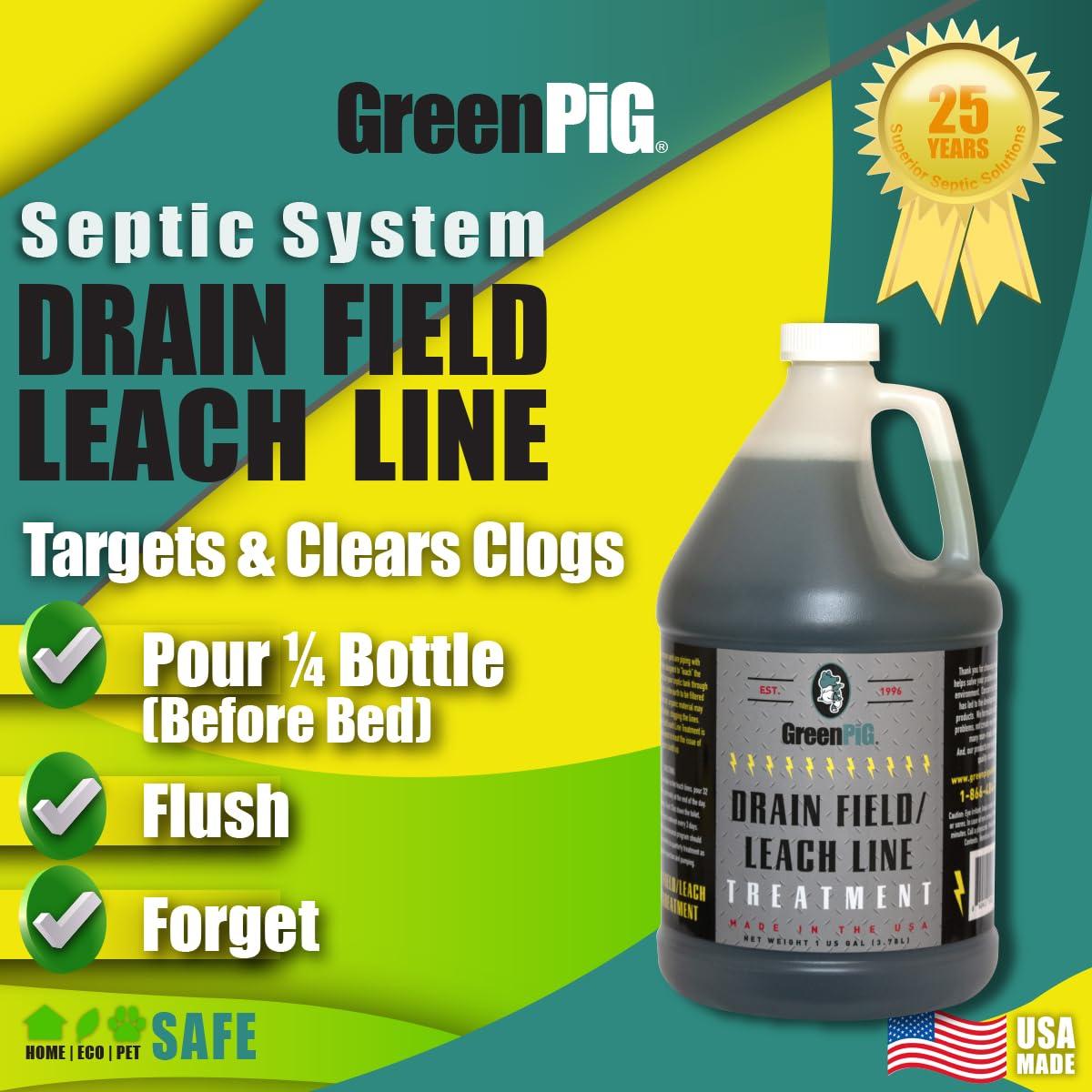 Buy GREEN PIG Drain and Leach Field Treatment - Fast Clog Clearance ...